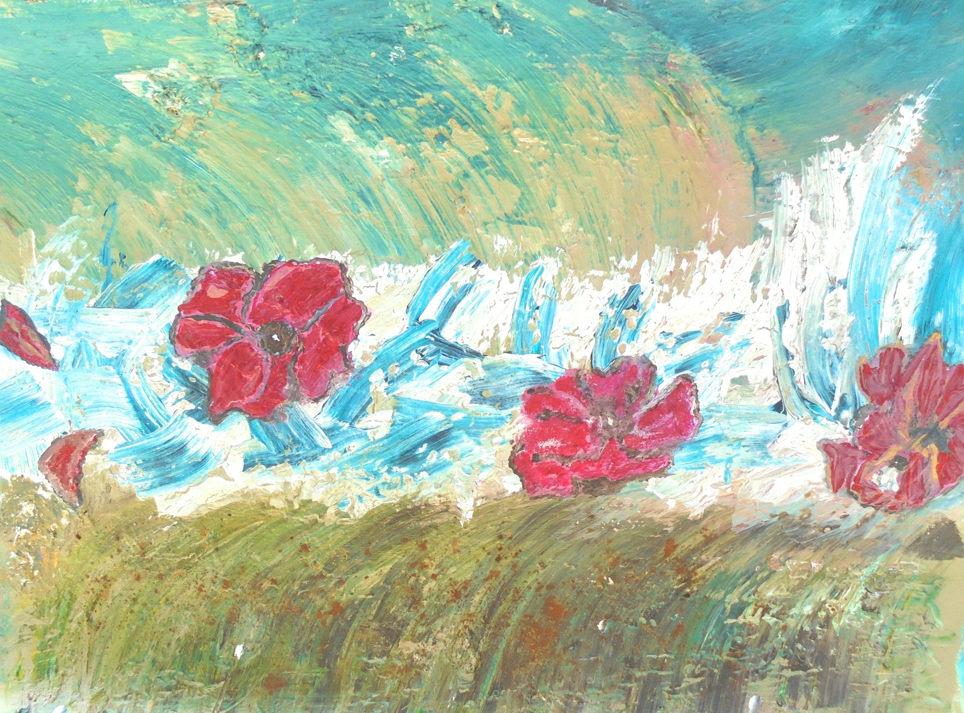 Floating Flowers Painting by dawn rettew - Jose Art Gallery