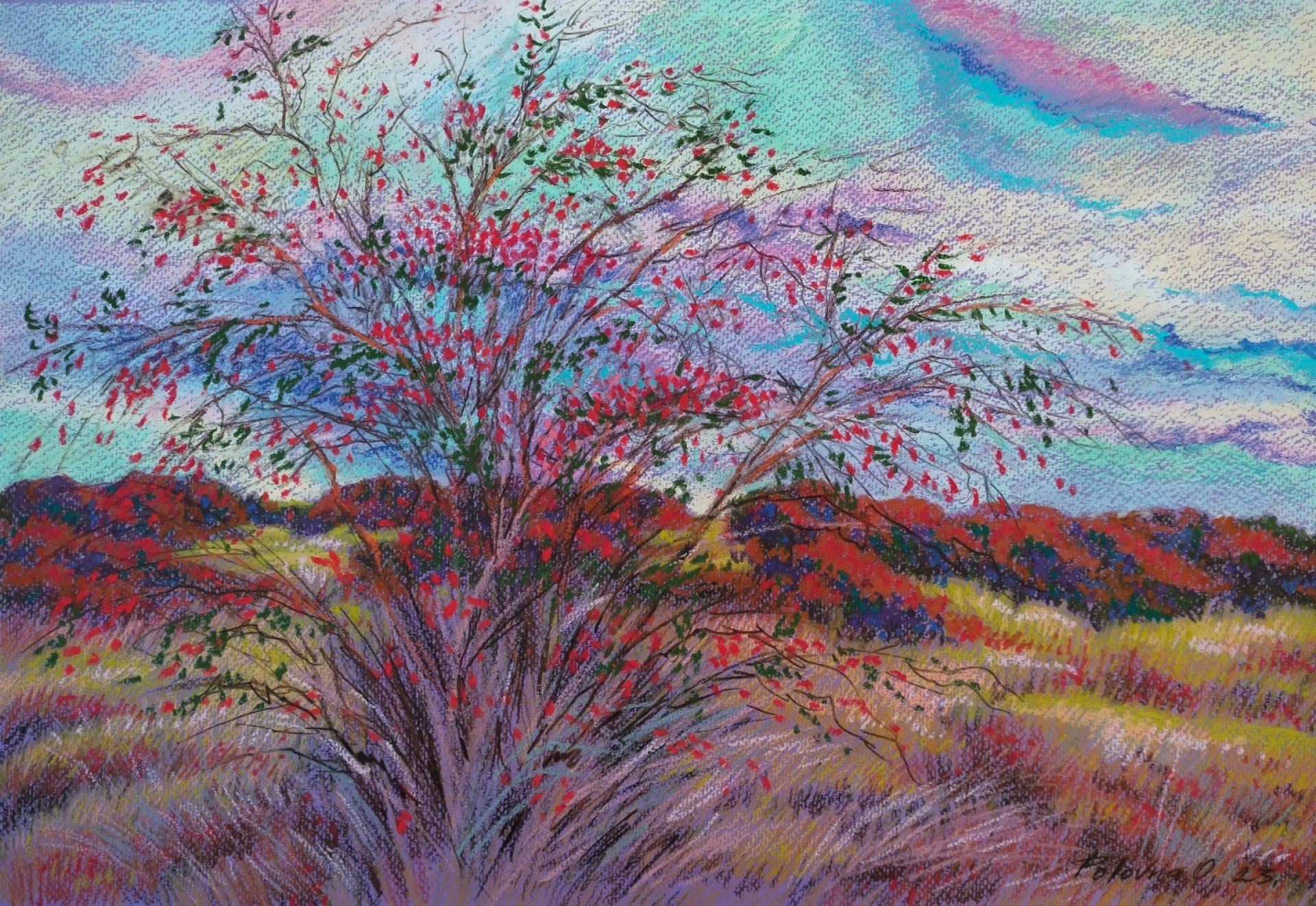 Autumn rosehip Painting by Olena Polovna - Jose Art Gallery