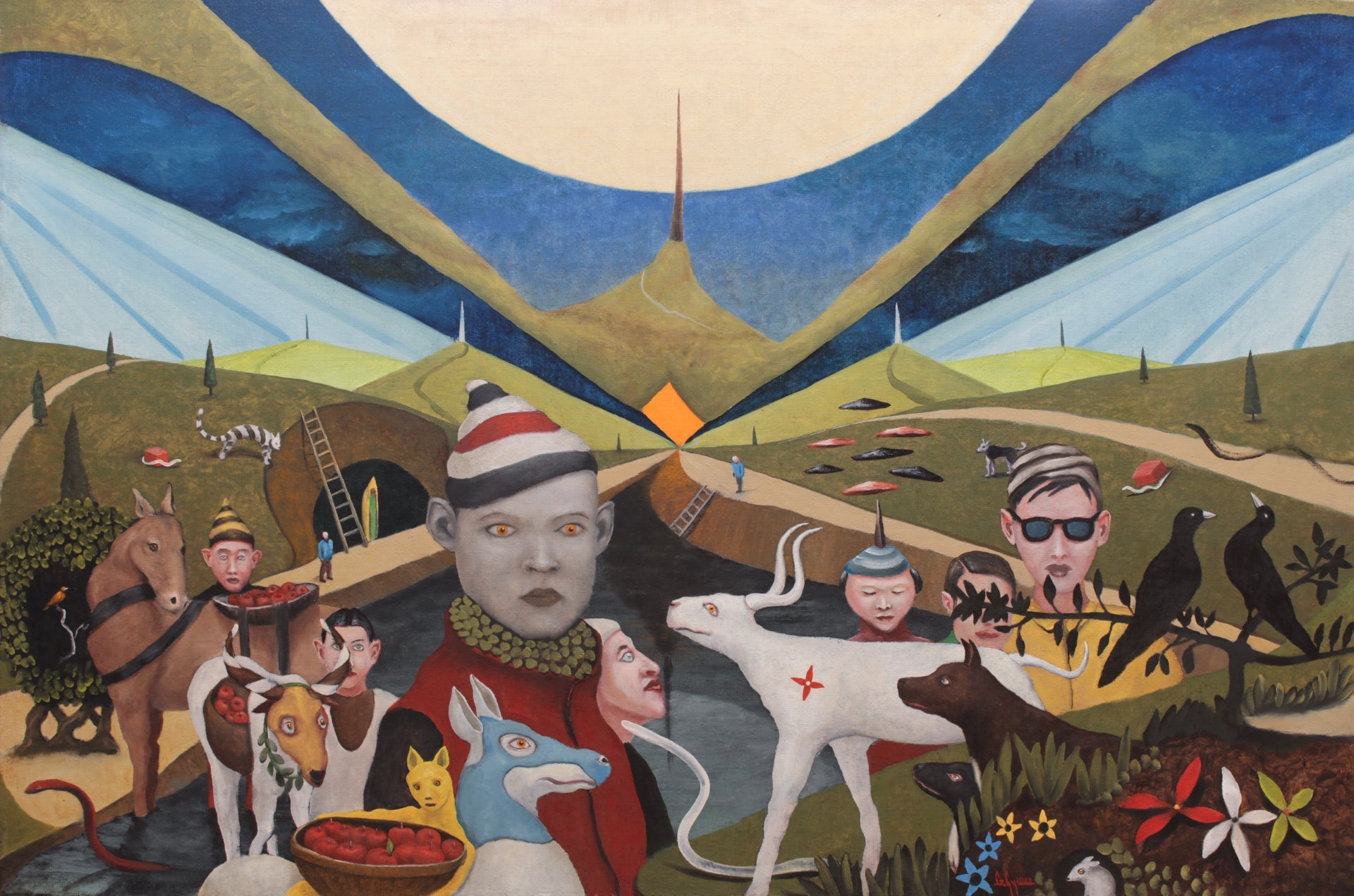 The Connect Painting by Gyula Szabó - Jose Art Gallery