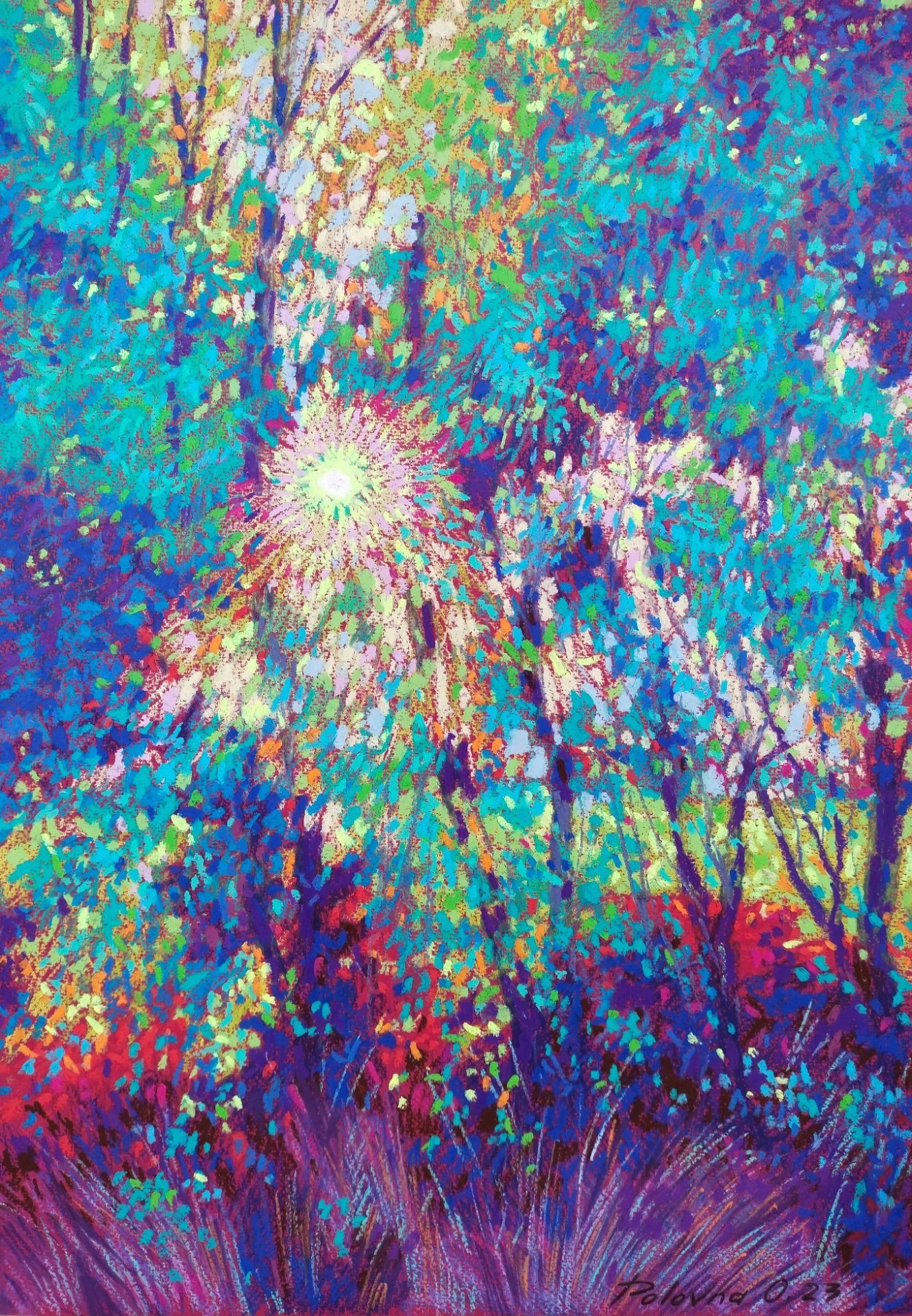 Stained glass glow Painting by Olena Polovna - Jose Art Gallery