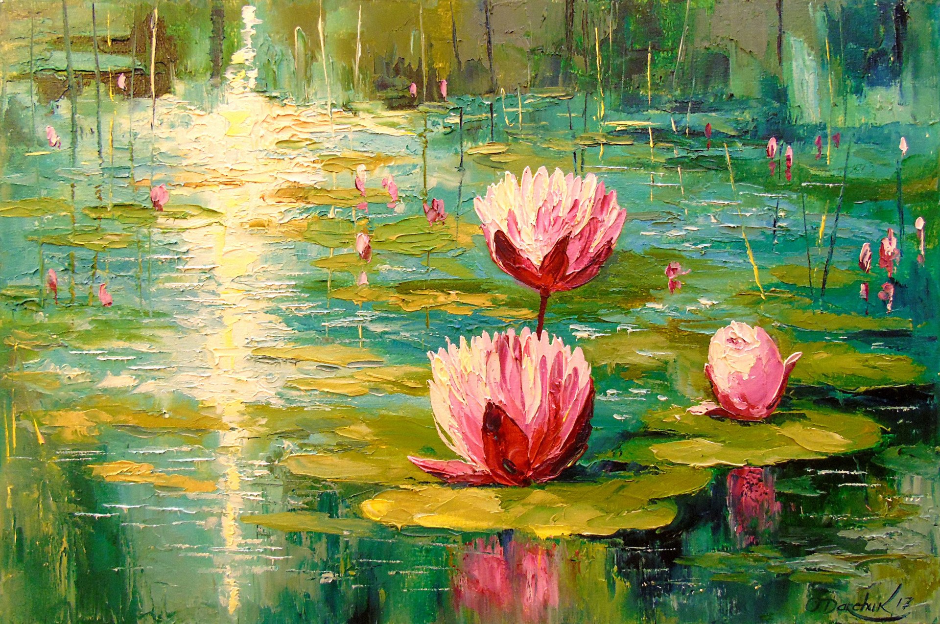 Lilies Painting by Olha Darchuk - Jose Art Gallery