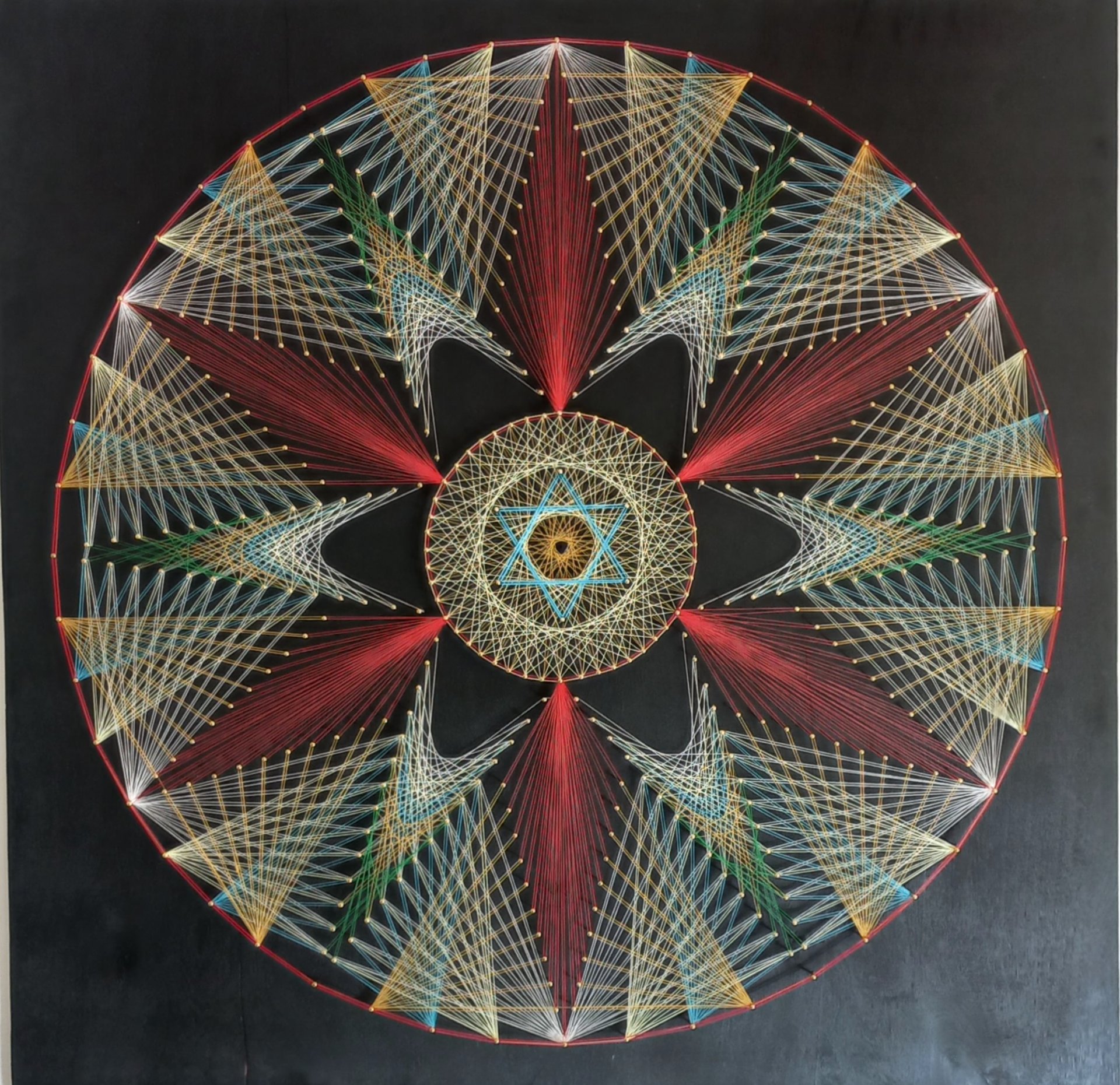 Star of David Drawing - String art - Jose Art Gallery