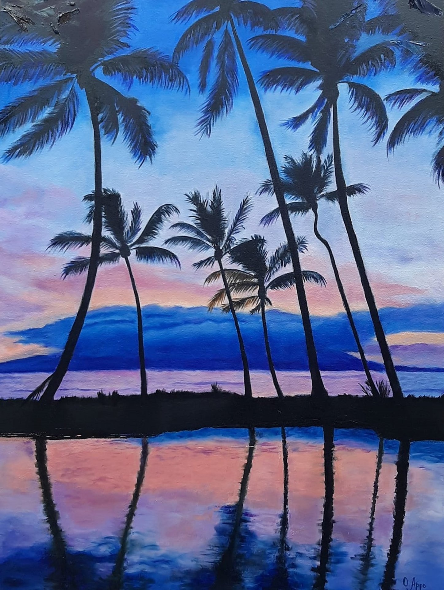 Tropical sunset Painting by Olga Arro - Jose Art Gallery
