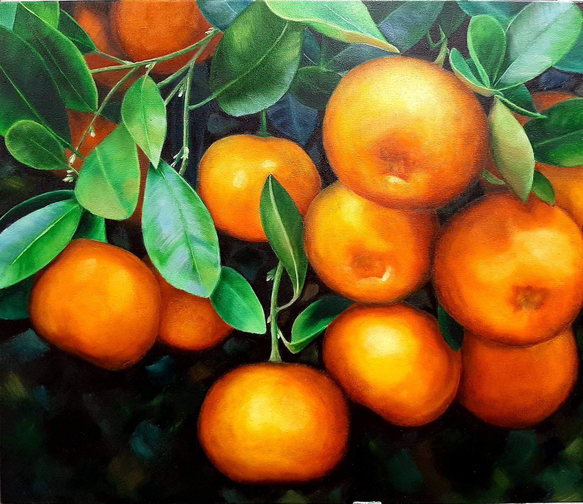Mandarins Painting by Olga Arro - Jose Art Gallery