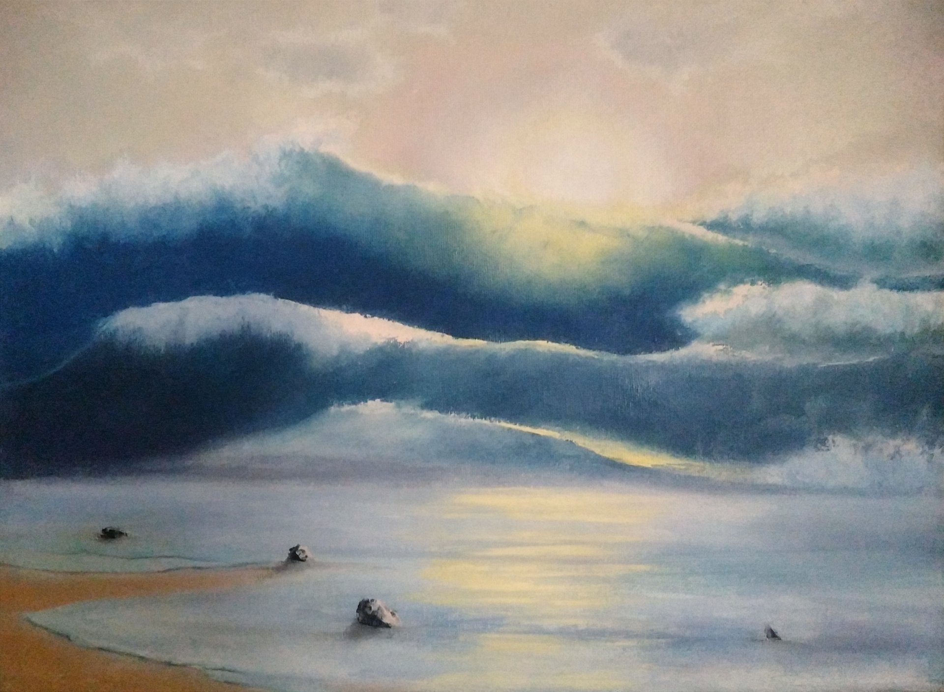 Pintura «Tempestade ao amanhecer», Eva Lazaryan
