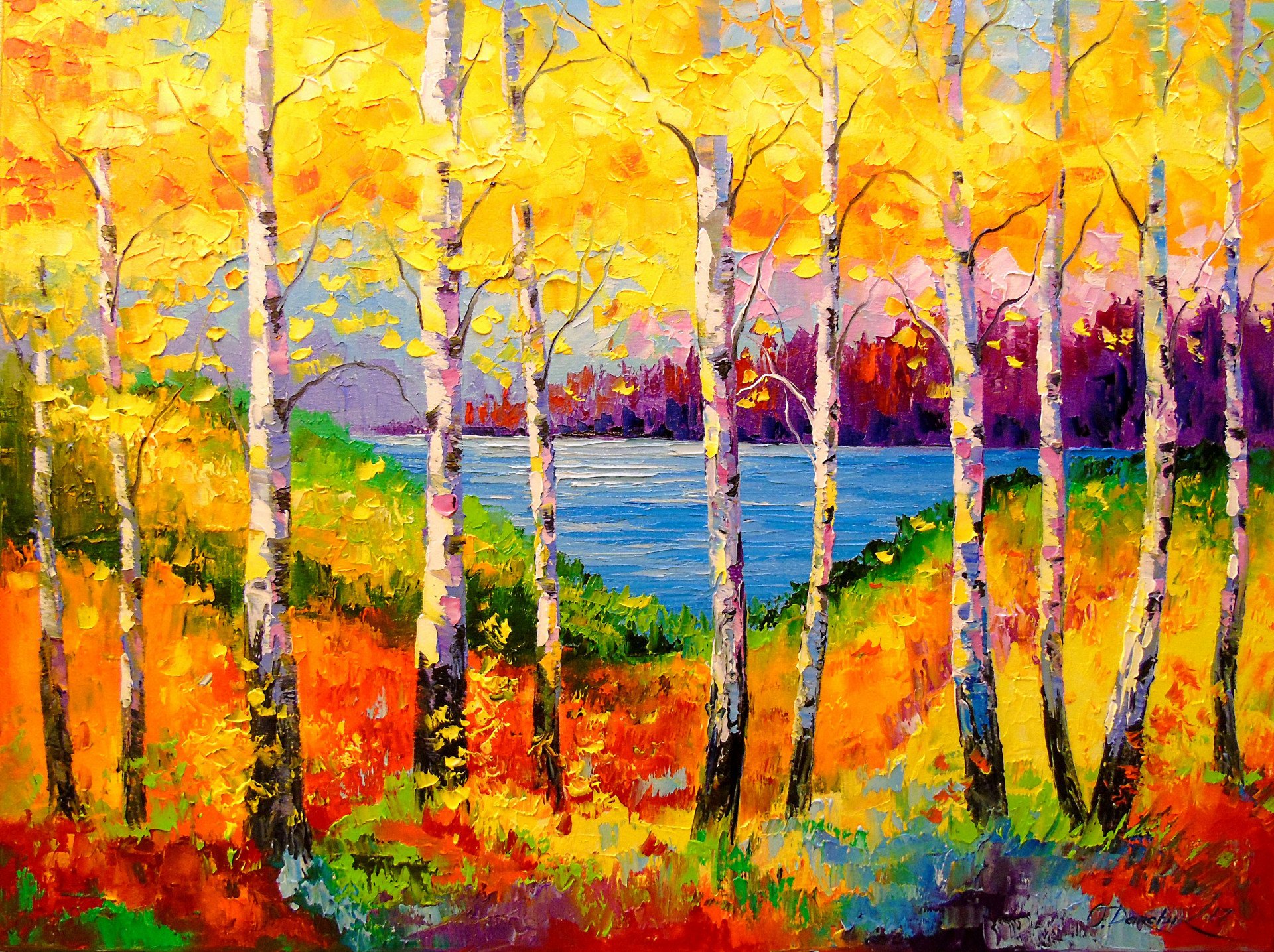 Birches Painting by Olha Darchuk - Jose Art Gallery