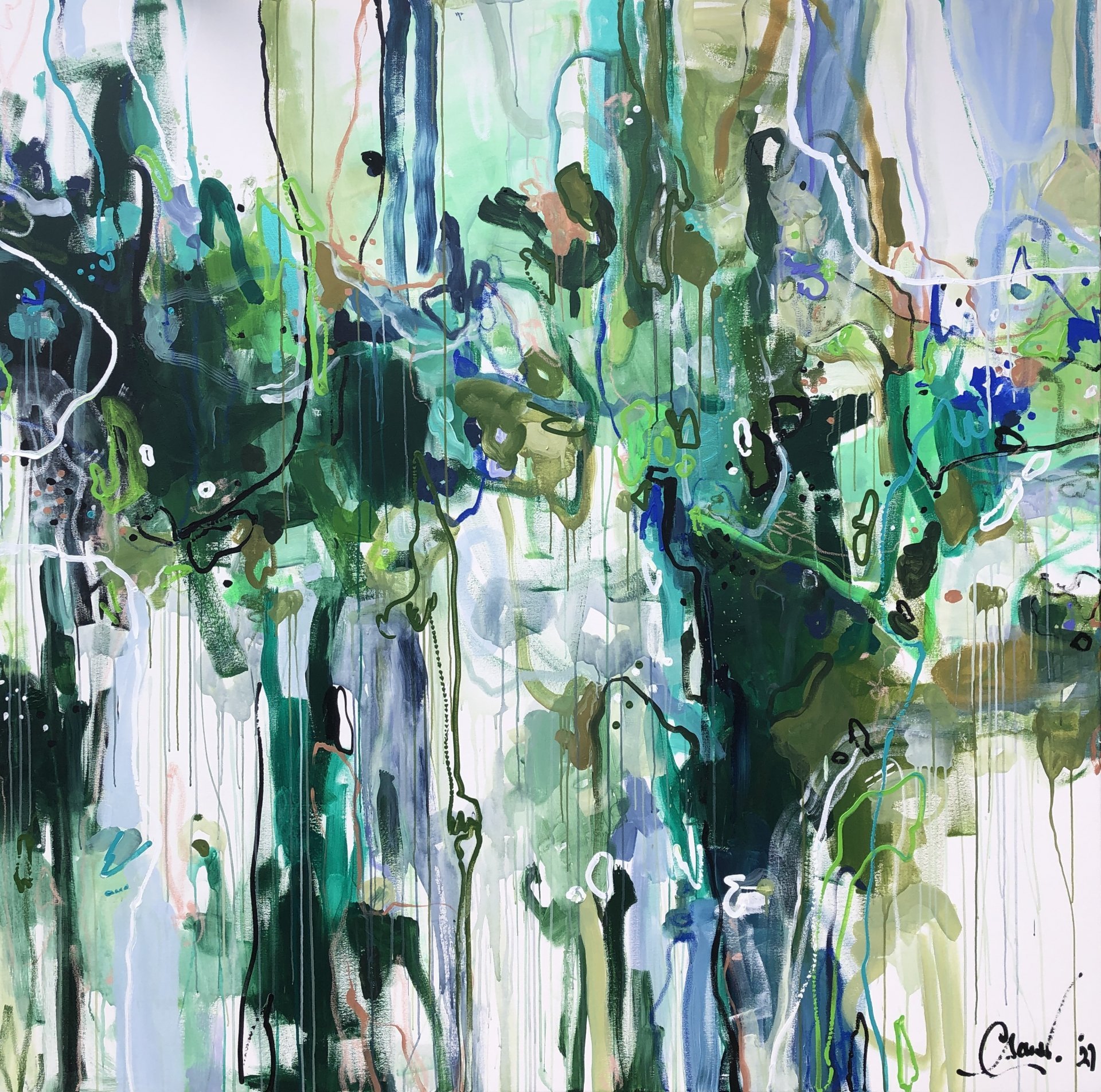 The island XXL abstract Painting by Maria Esmar