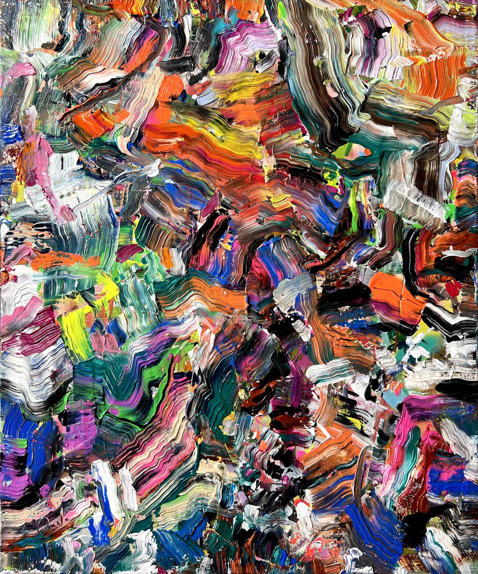 Skydiving XXL abstract art Painting by Maria Esmar