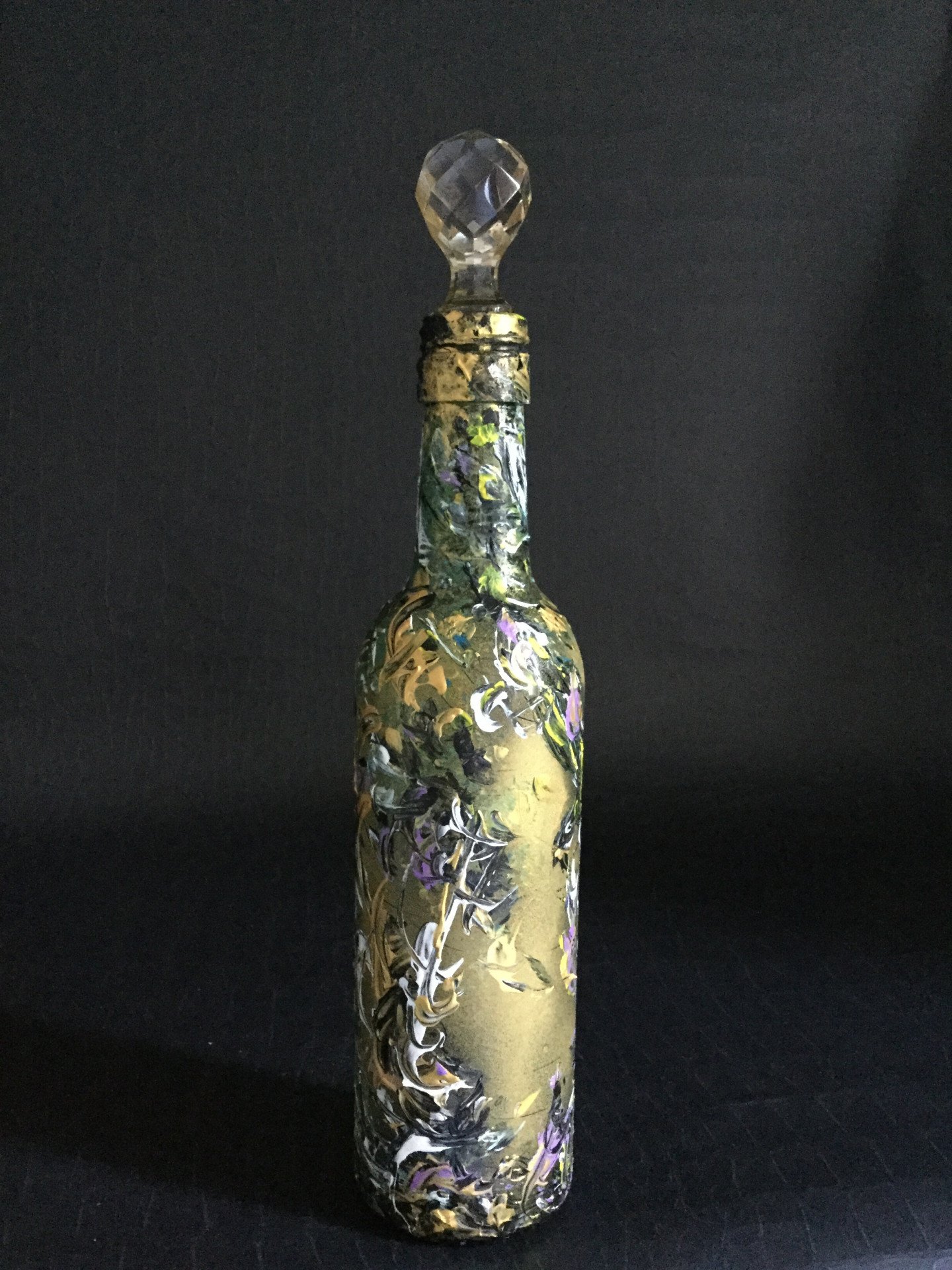 Art reflection on glass Painting by Linda Naili