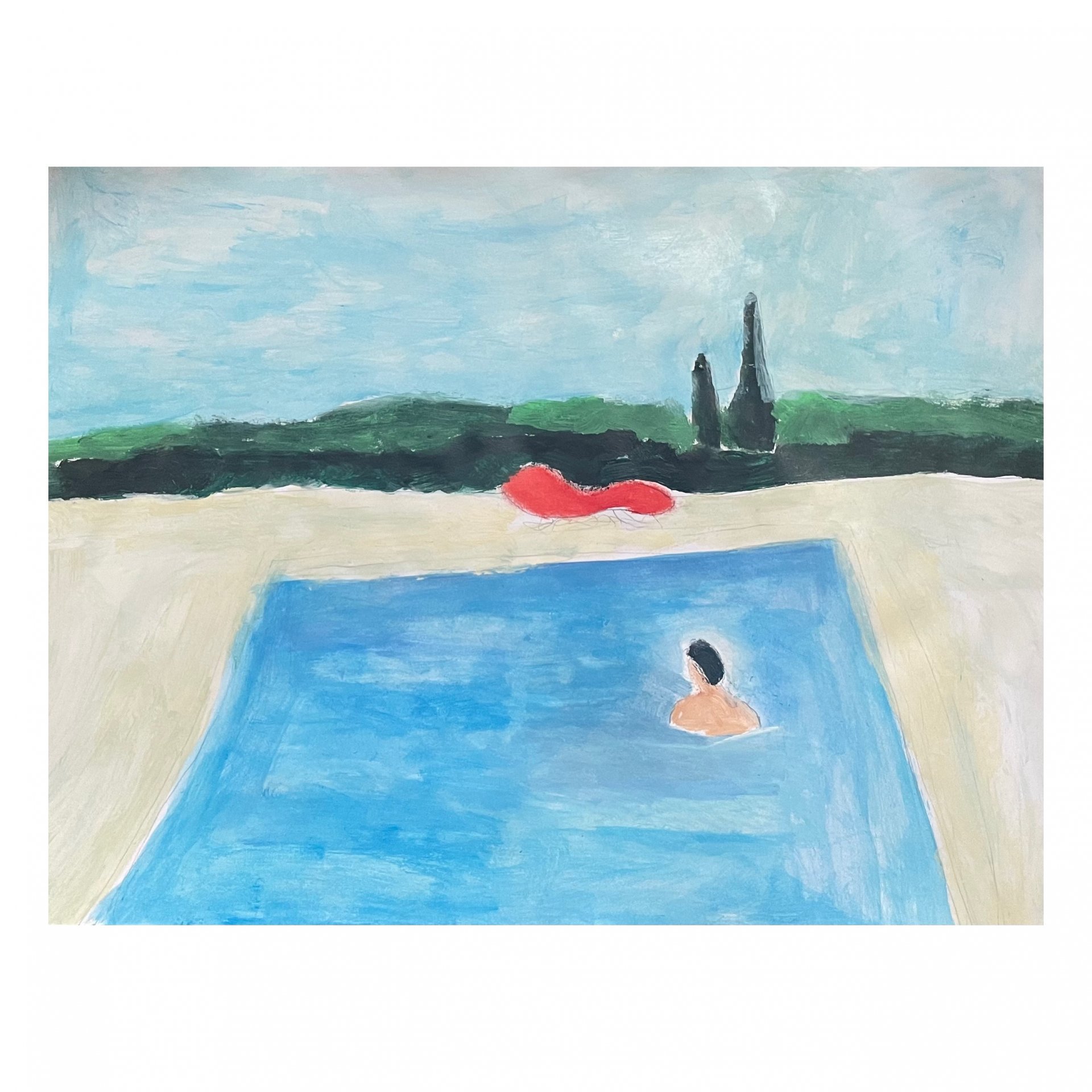 The Pool Painting by Irfan Ajvazi - Jose Art Gallery