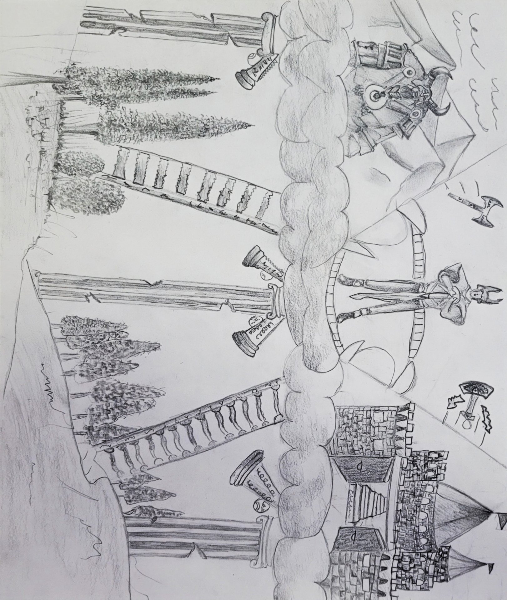 Echoes of Valhalla Drawing - Fardeen Shoaib