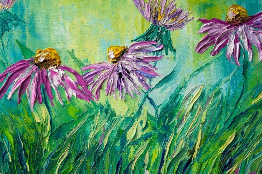 Purple flowers Painting by Vladyslav Durniev