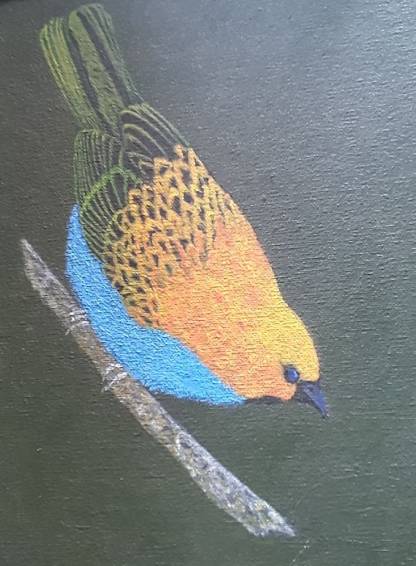 Tanager bird of paradise Painting by Tatiana Paterilo