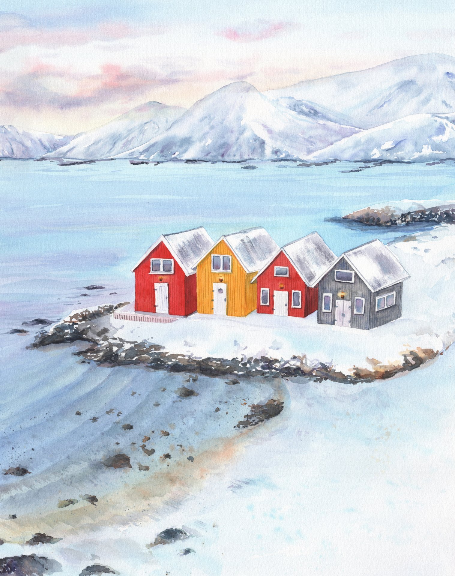 Norway charm Painting by Svitlana Yanyeva - Jose Art Gallery