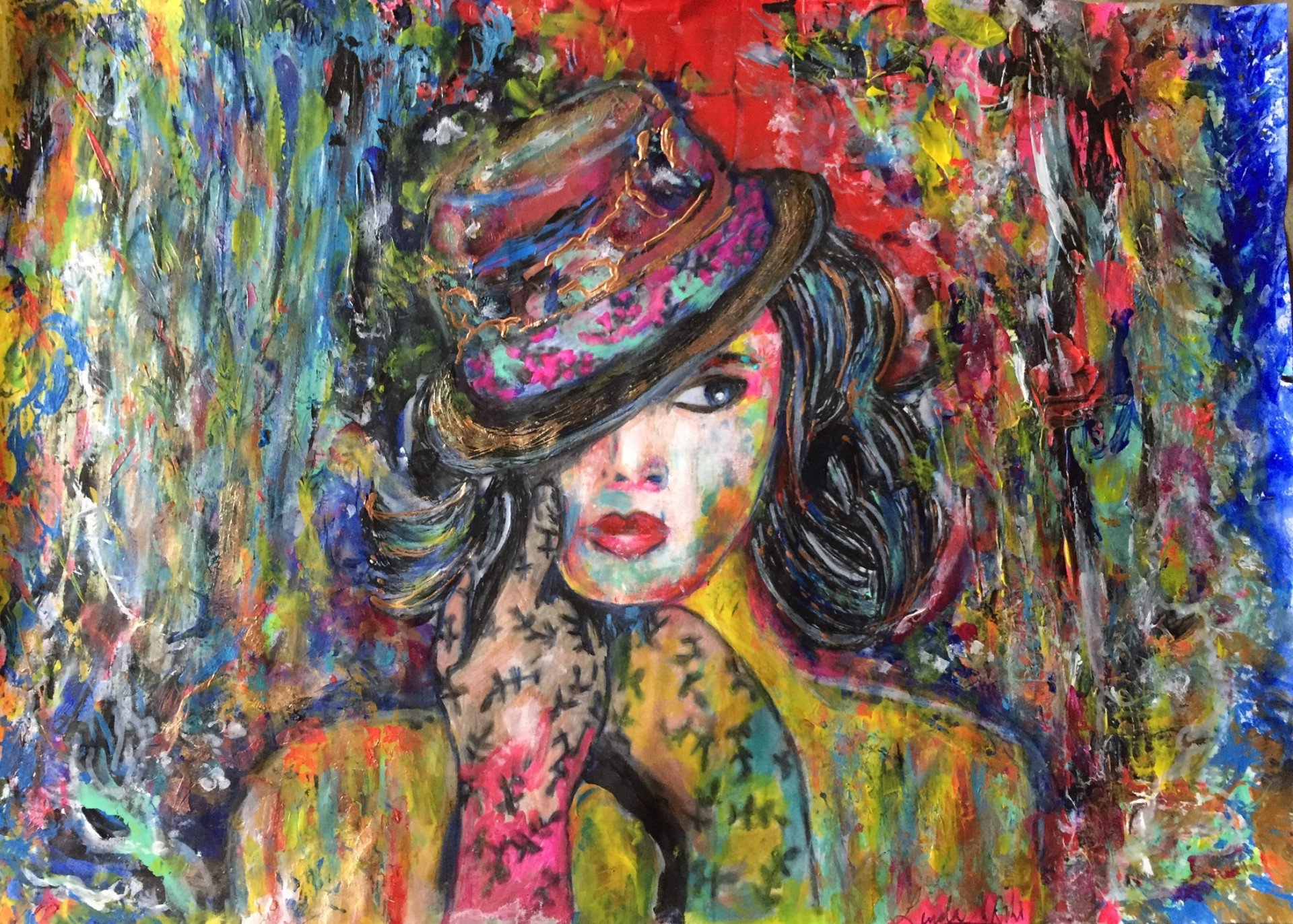Lady mystery Painting by Linda Naili - Jose Art Gallery