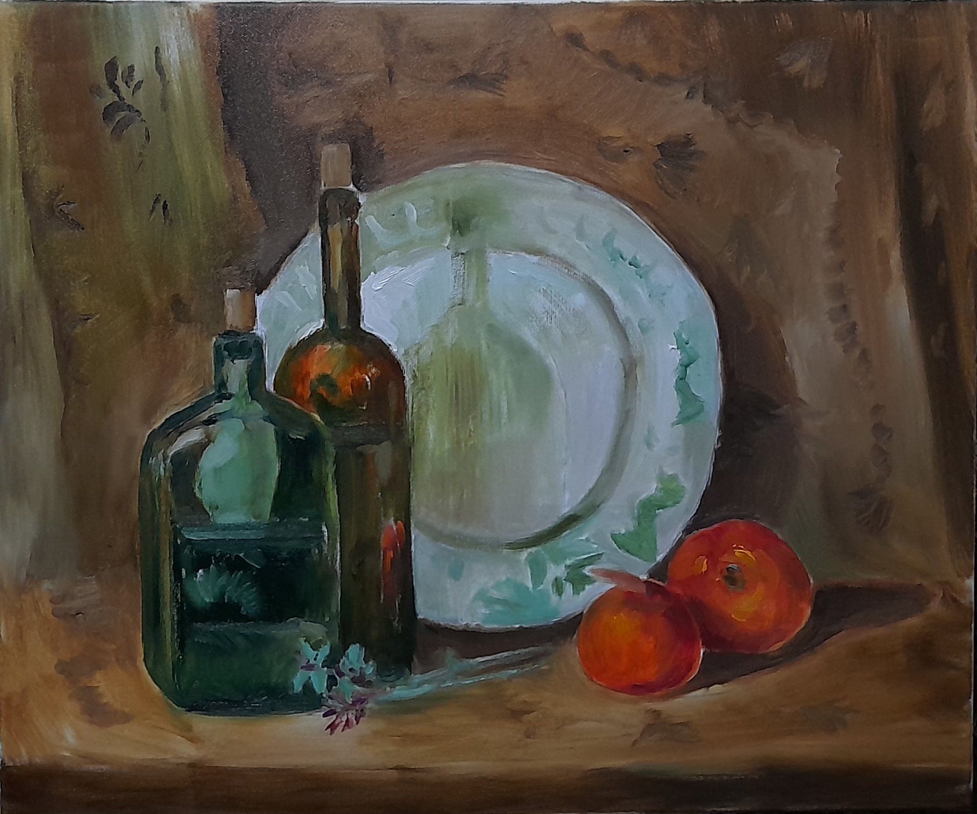 Still life with a plate Painting by Pavel Levites
