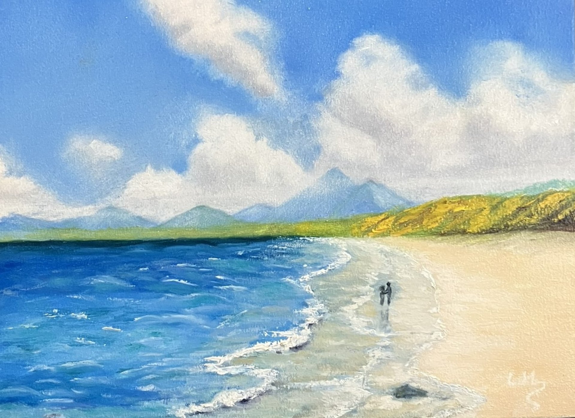 Together by the Water: Summer Landscape Painting by Liumar.art