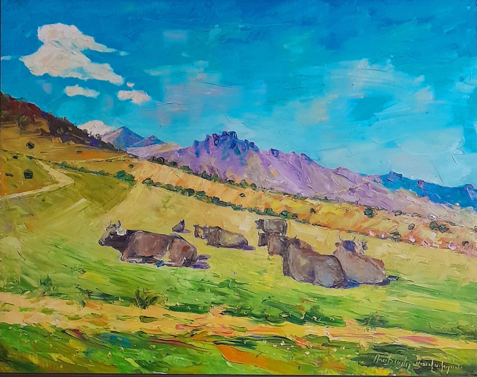 Mountain Relax Painting by Rafael Djavahyan