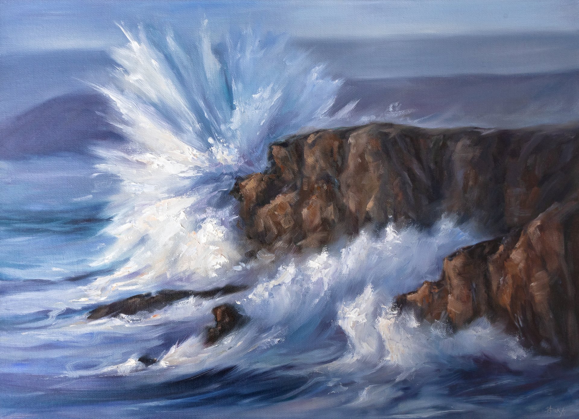 Crashing Wave Painting by Adrienn Pécsek - Jose Art Gallery