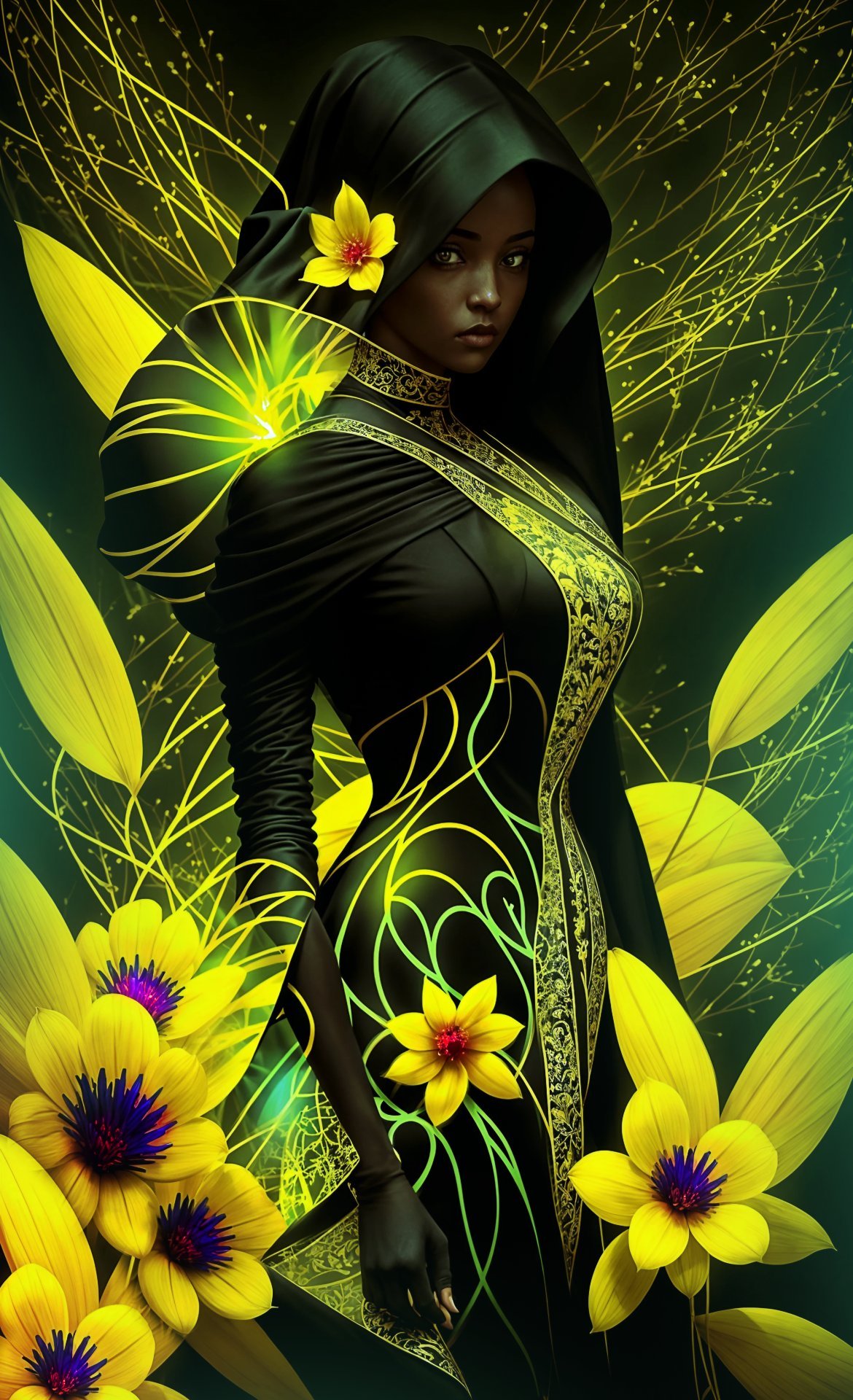 Exotic Neon Flowers Digital Art - Egor Turovec