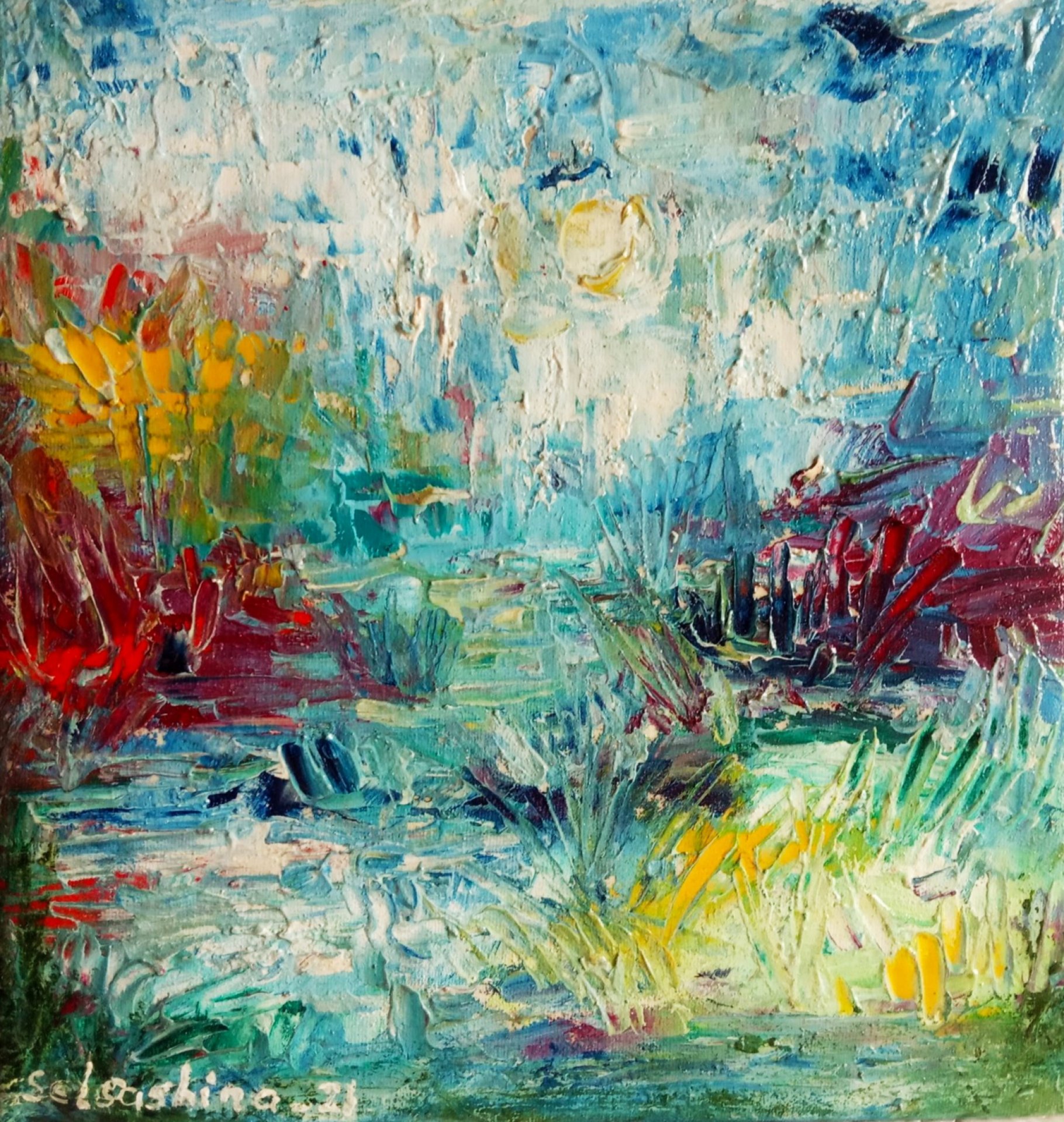 Blooming lake Painting by Selena Sashina - Jose Art Gallery