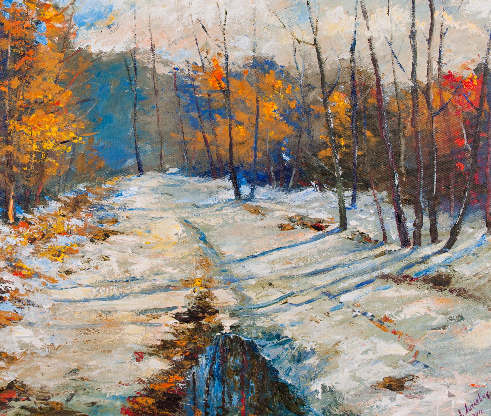 Winter day Painting by Alexander Jose - Jose Art Gallery