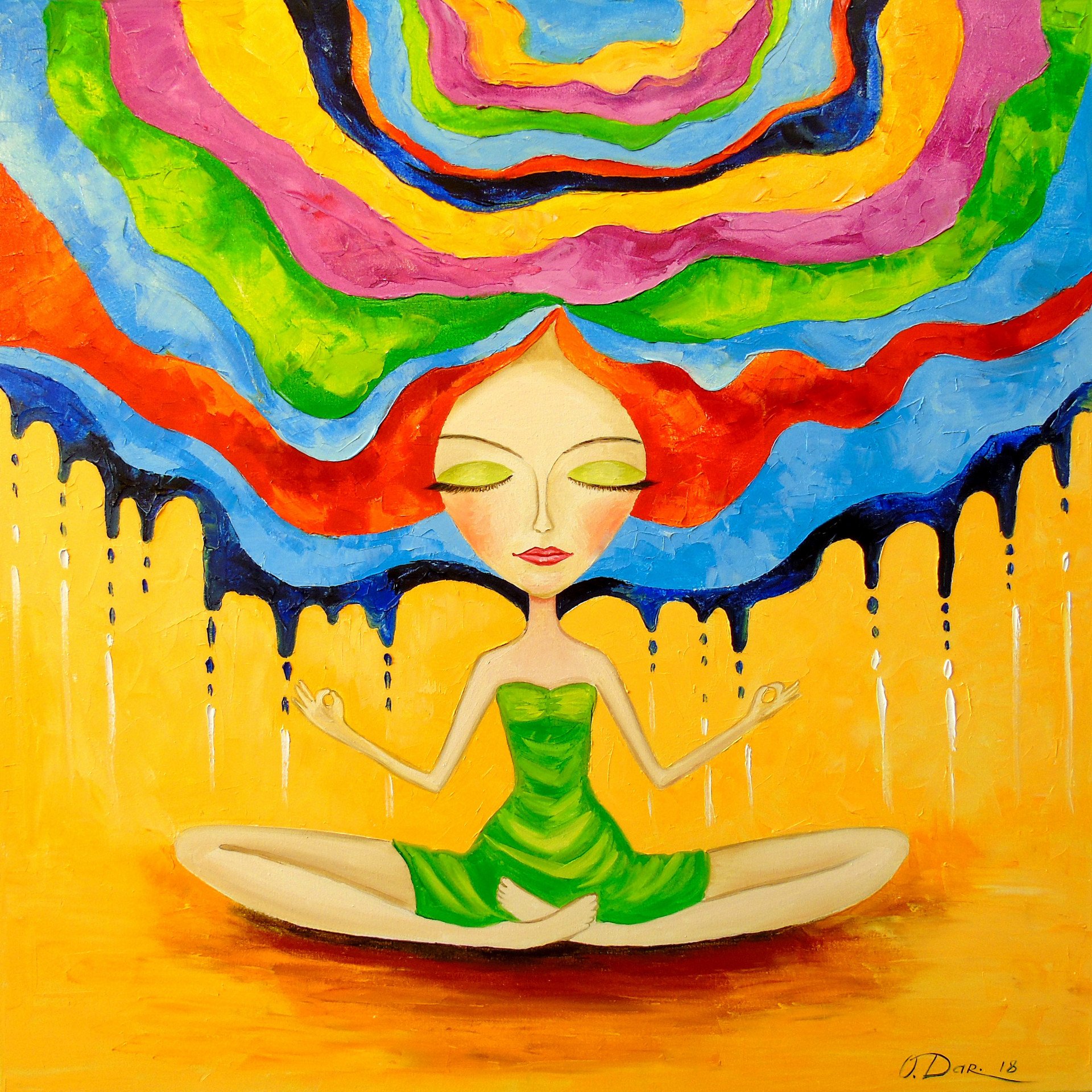 Meditation Painting by Olha Darchuk - Jose Art Gallery