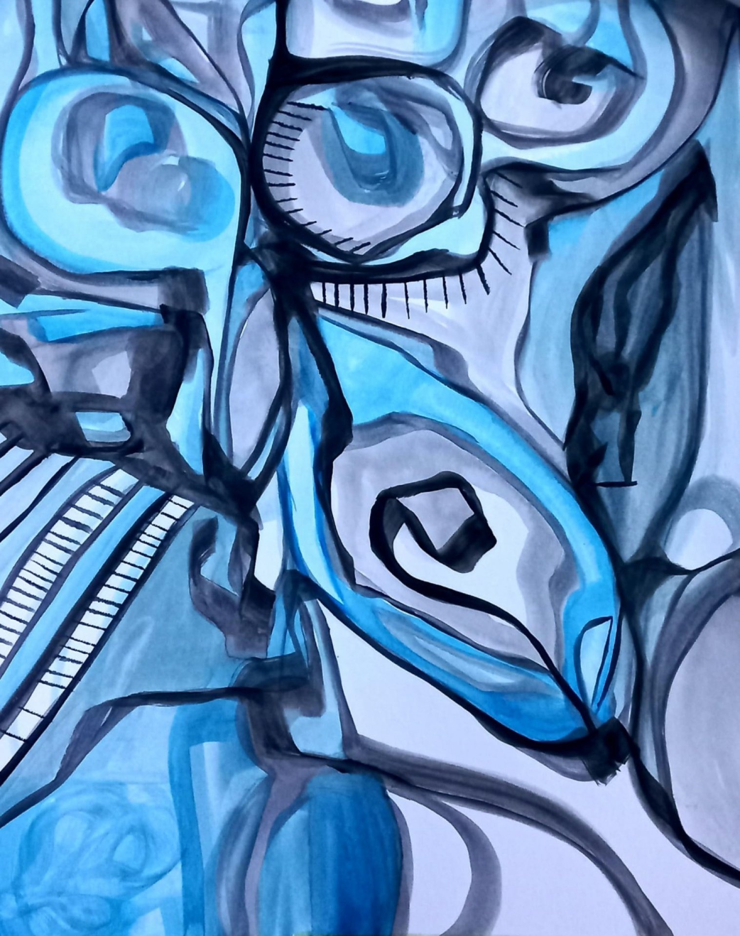 Colorful Abstract Landscape 2021 Painting by Gaya Renée Green