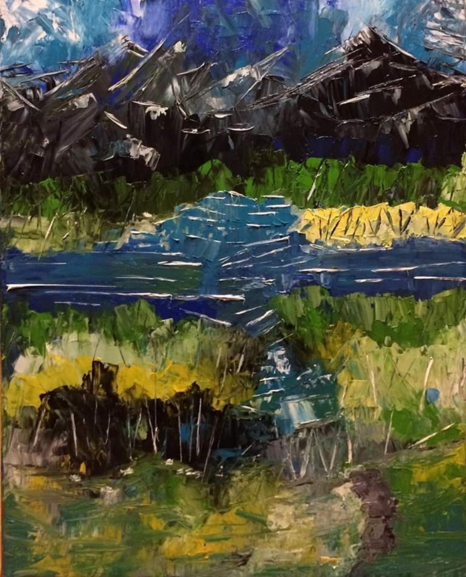 Mountains Painting by Gaya Renée Green - Jose Art Gallery