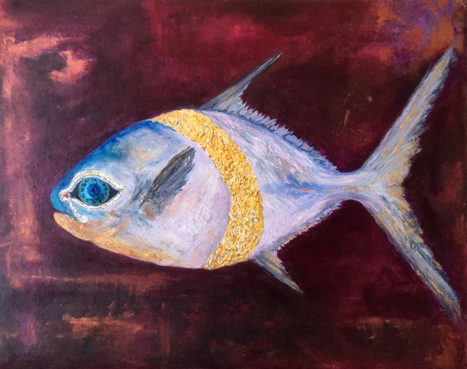 Fish Surrealism Painting by Marina Gorbachova
