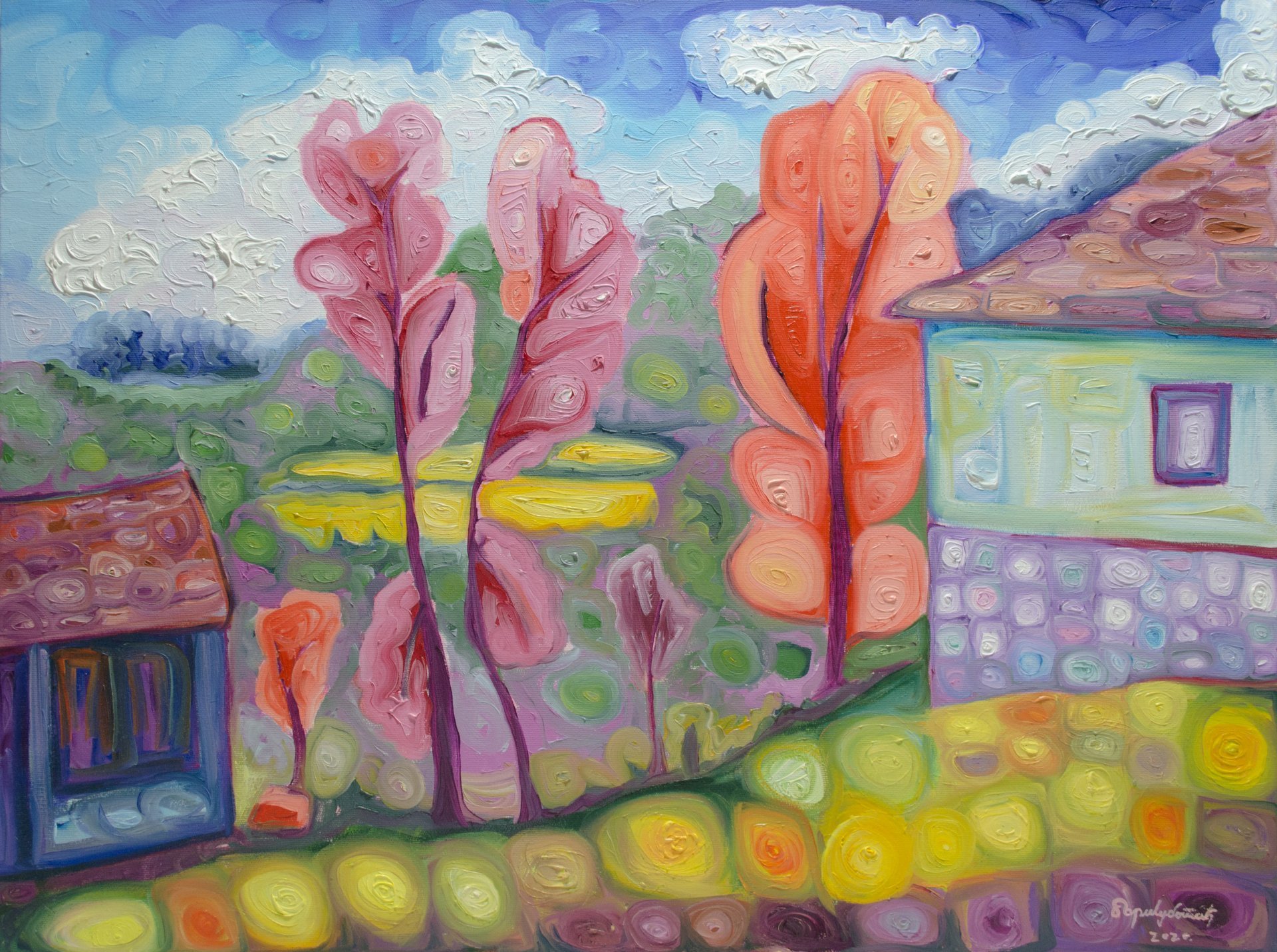House on the hills Painting by Boris Subotic