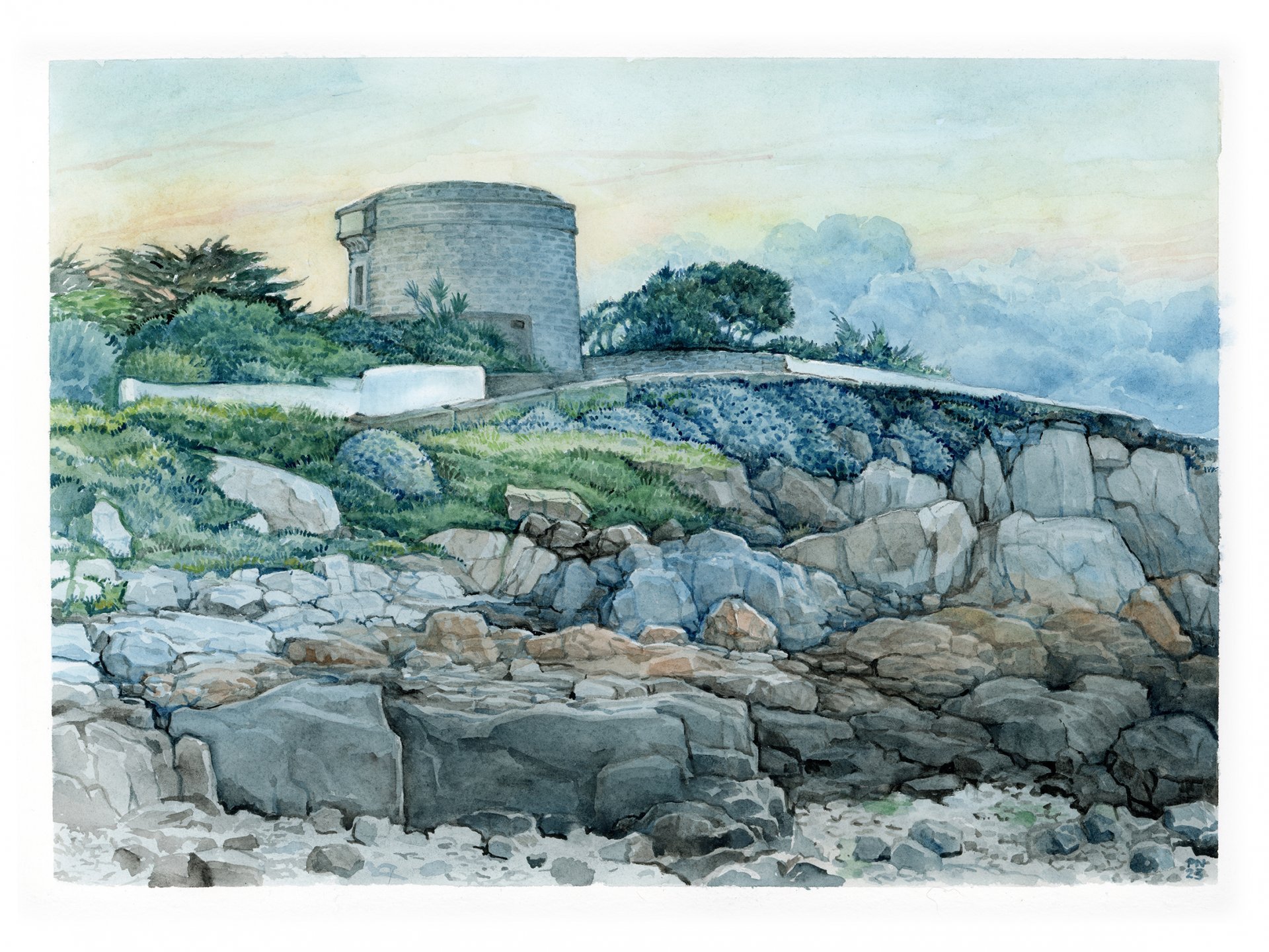 James Joyce Tower (Martello) Painting by Nenad Pantic