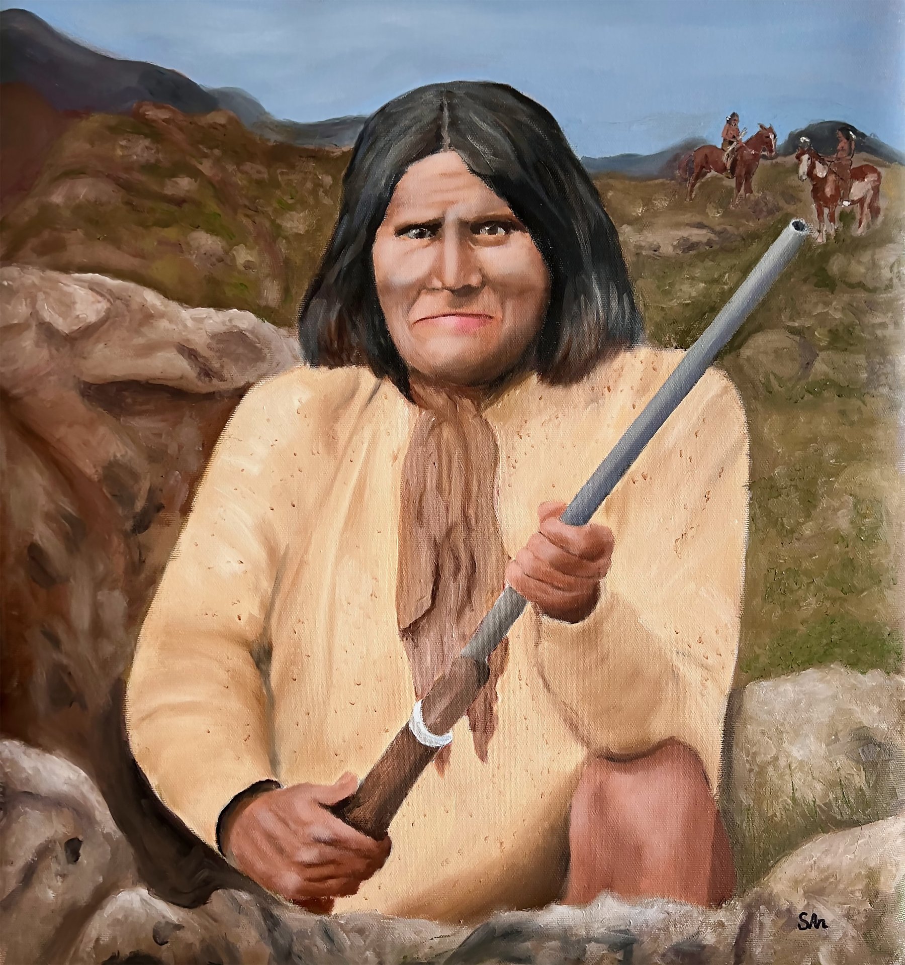 Apache Geronimo: Portrait of a Chief Painting by Sonny Andersson