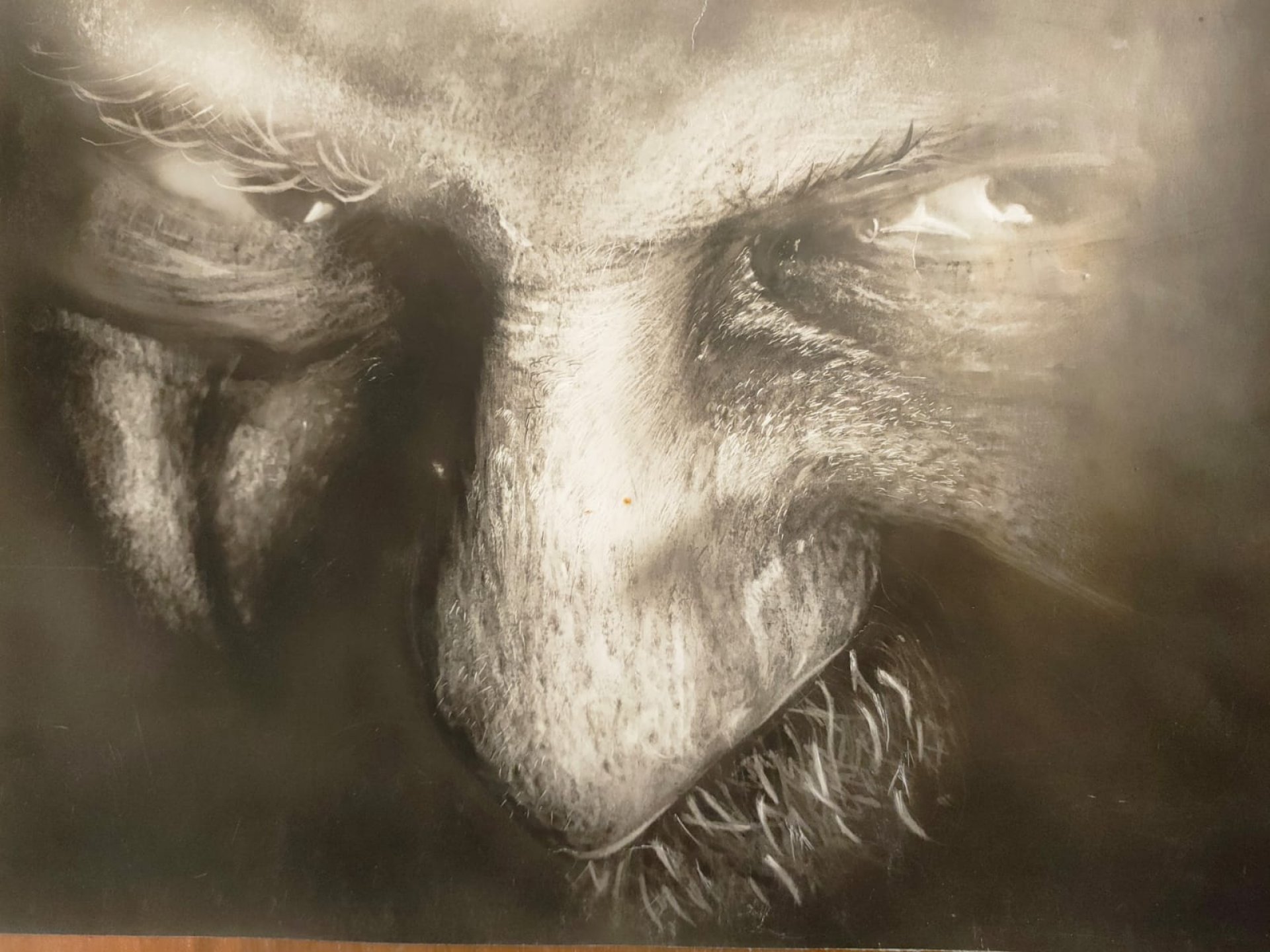 The eyes of fear Painting by Bartosz Gorgolewski