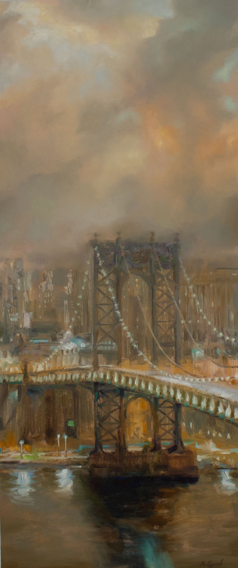 The Brooklyn Bridge Painting by Kostiantyn Hudaiev