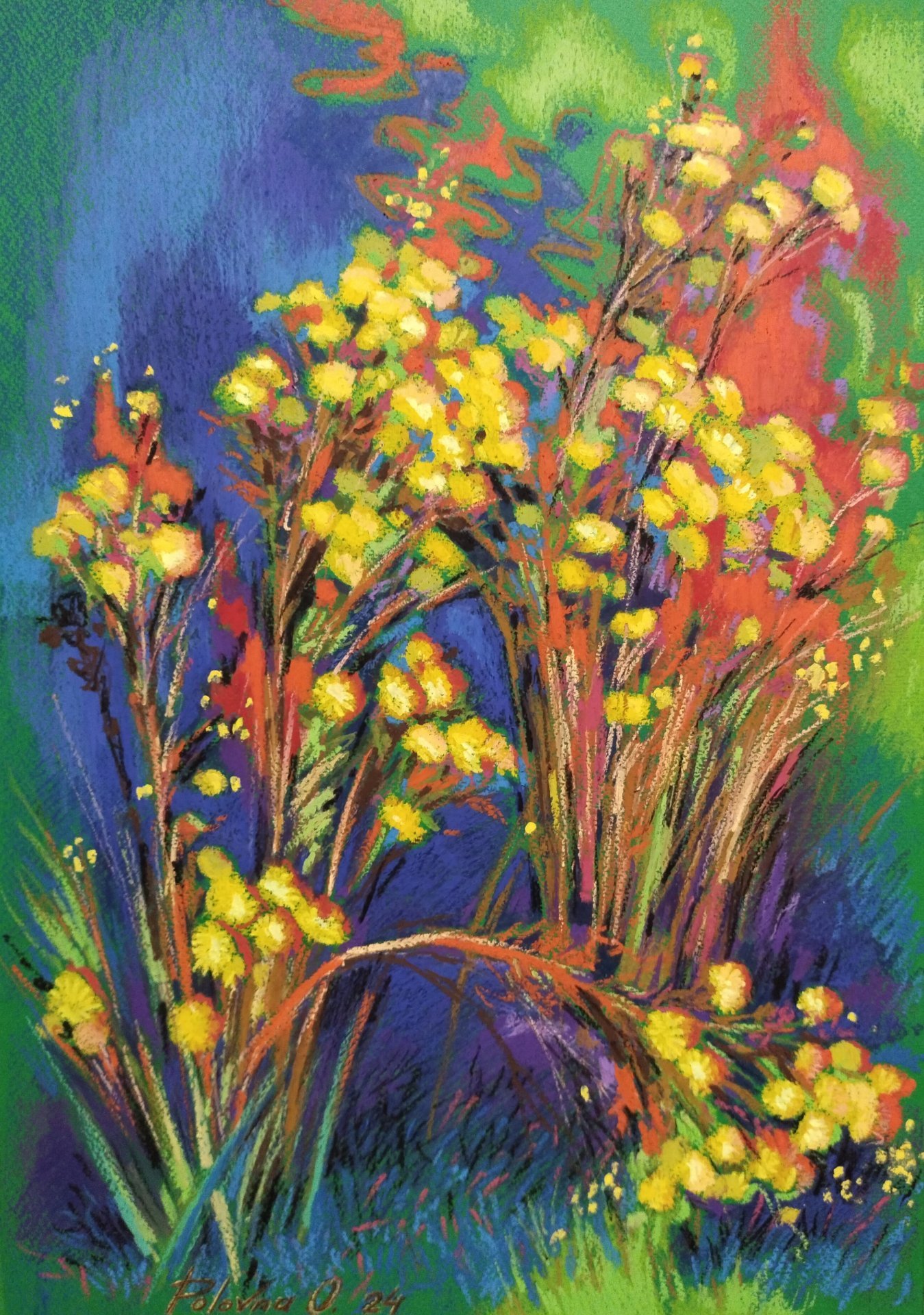 Colorful bush Painting by Olena Polovna - Jose Art Gallery