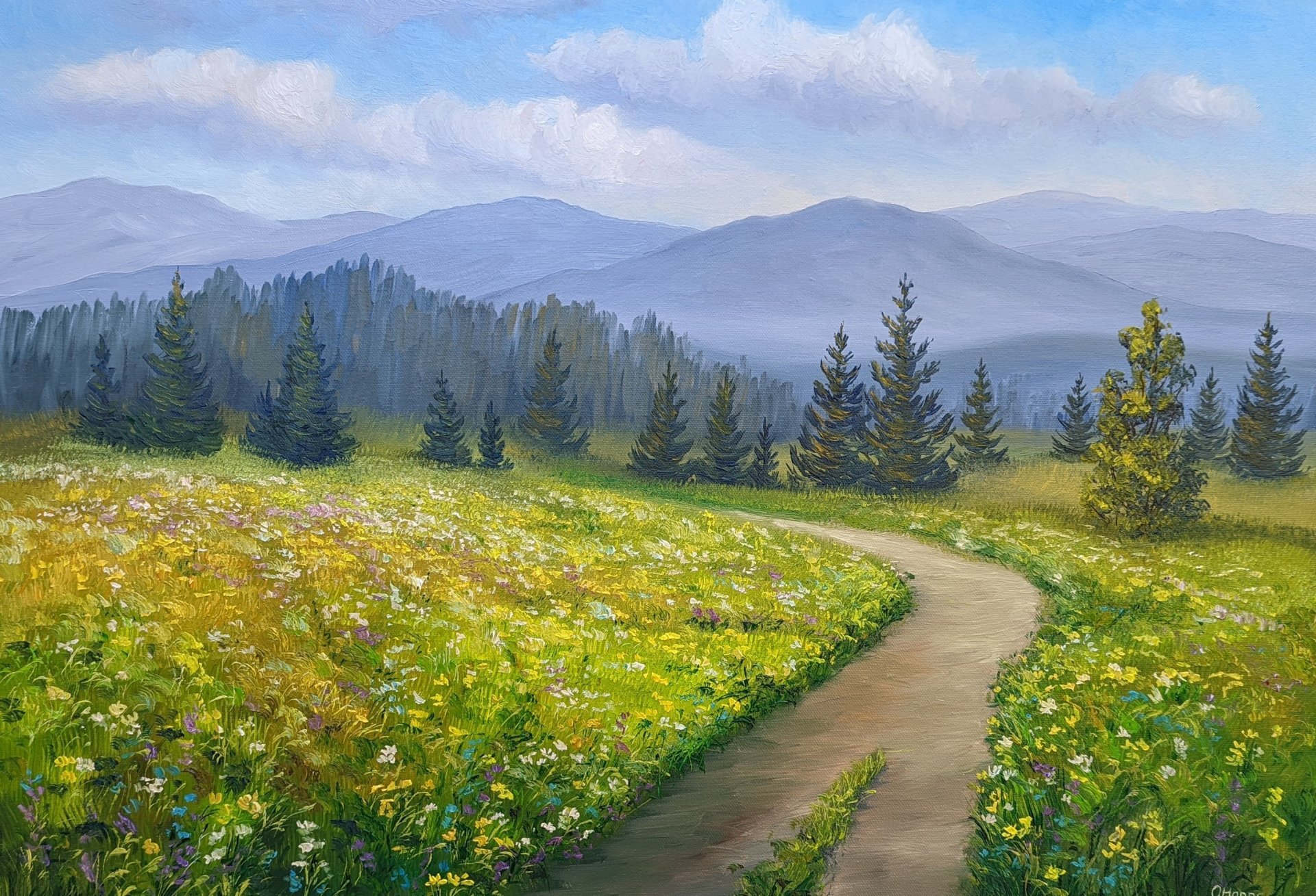 Highland Dreams: Summer & Nature Painting by Olga Hanns