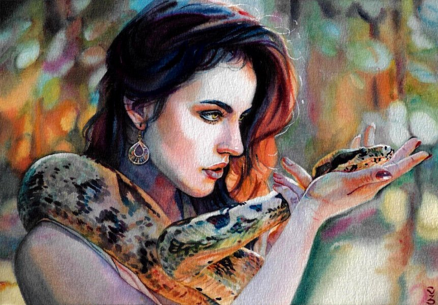 Embrace of the Python Painting by Iryna Painting