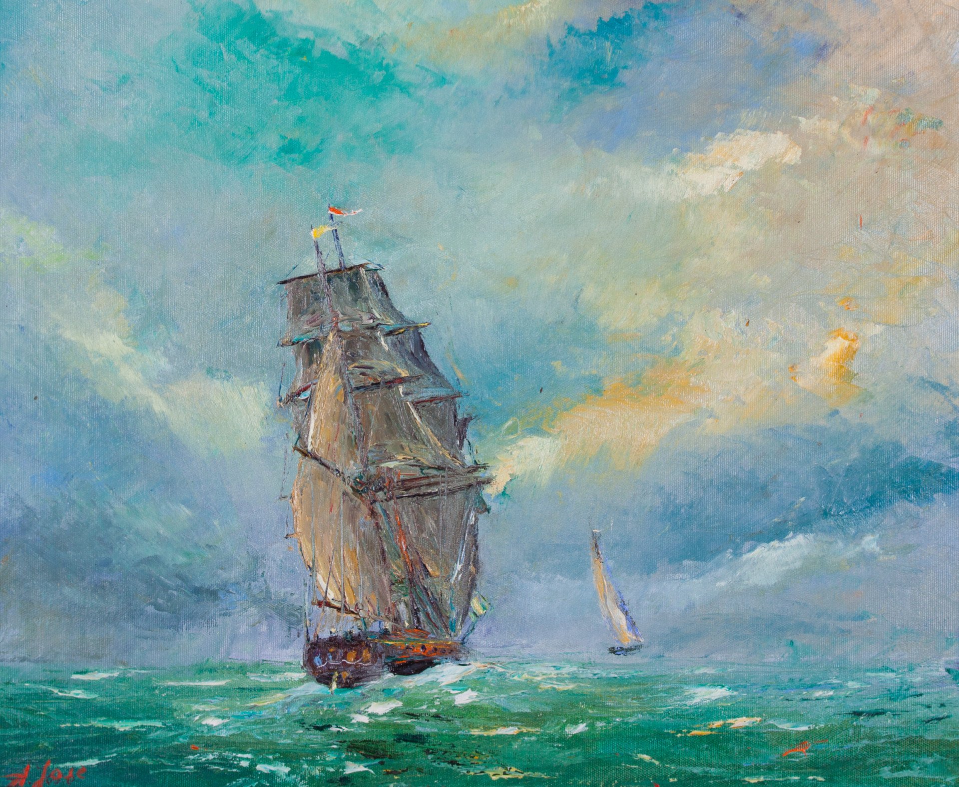 Sea storm Painting by Alexander Jose - Jose Art Gallery