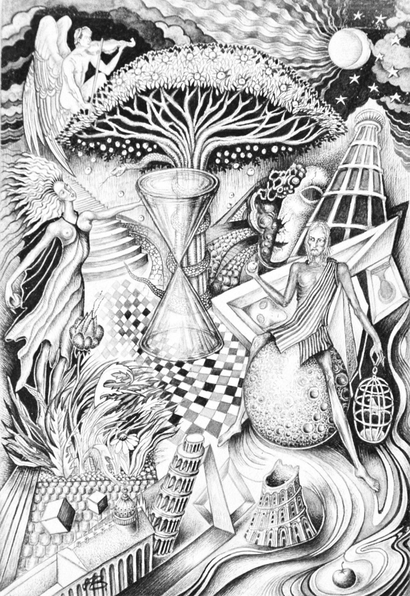 Mythe forestier : Architecture des divinités Dessin - Aljona Frantaseva ...