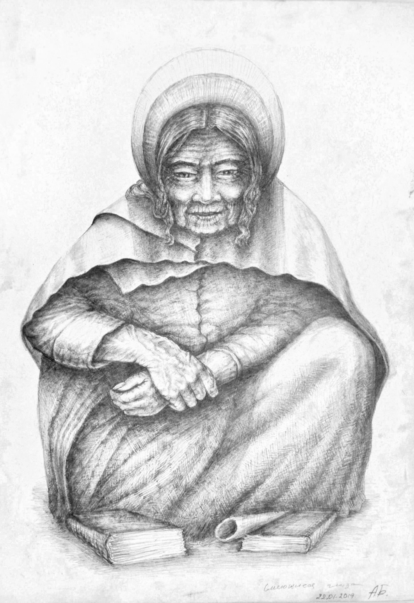 Laughing eyes Drawing - Aljona Frantaseva (Belaja)