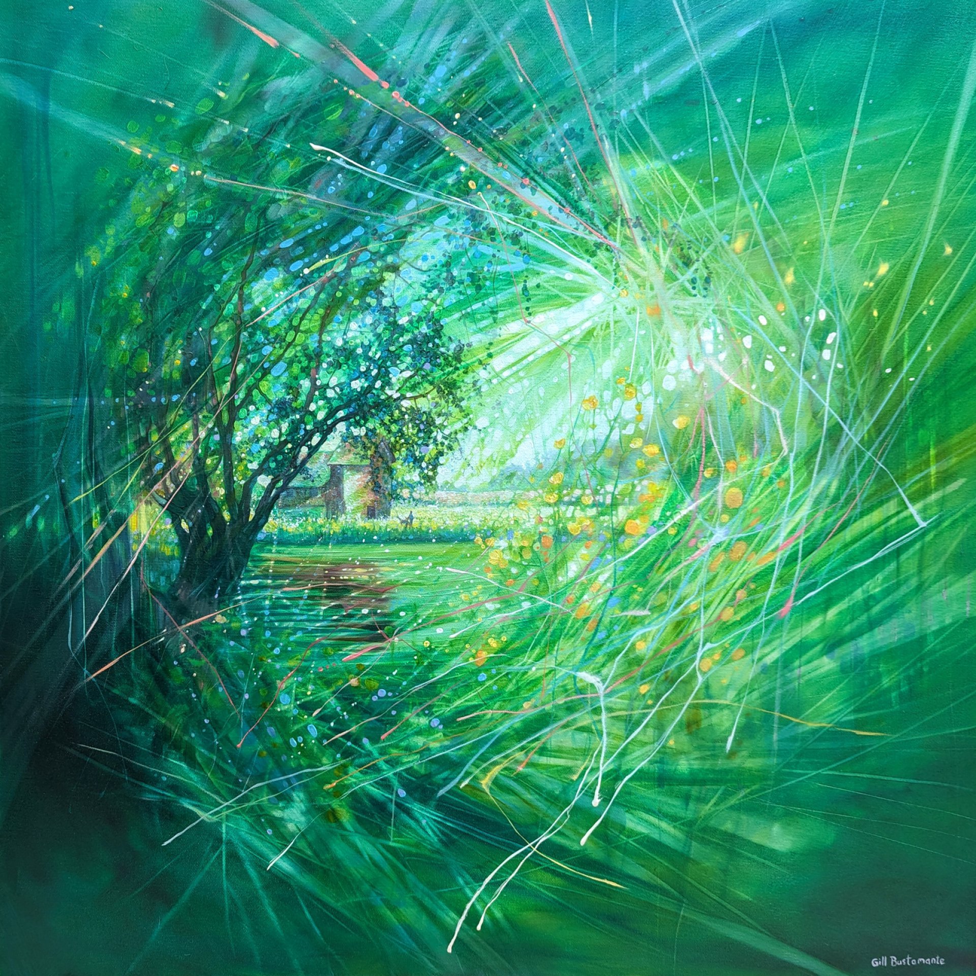 Chasing a Memory Painting by Gill Bustamante
