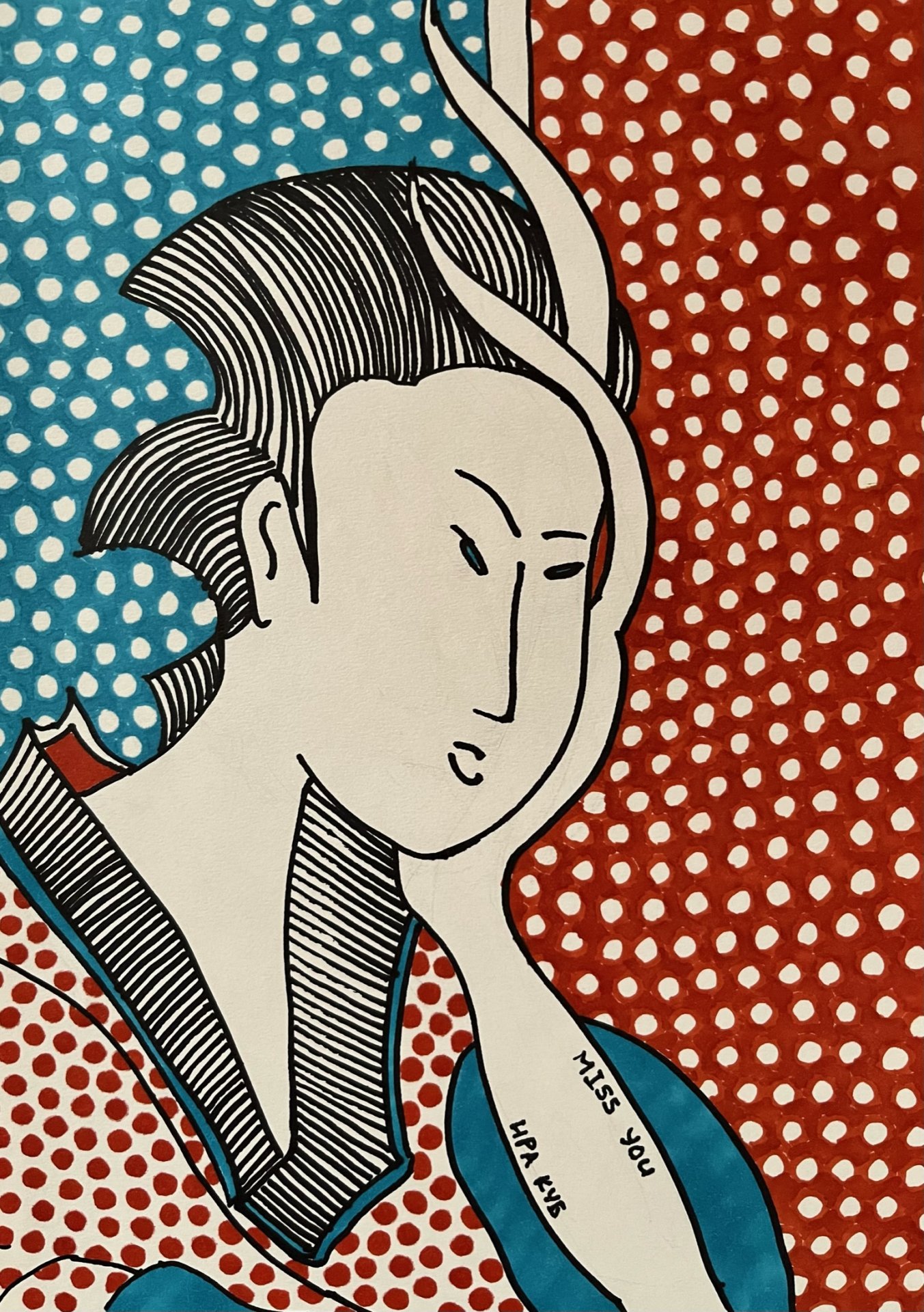 Japanese - I miss you Drawing - Ira Kub - Jose Art Gallery