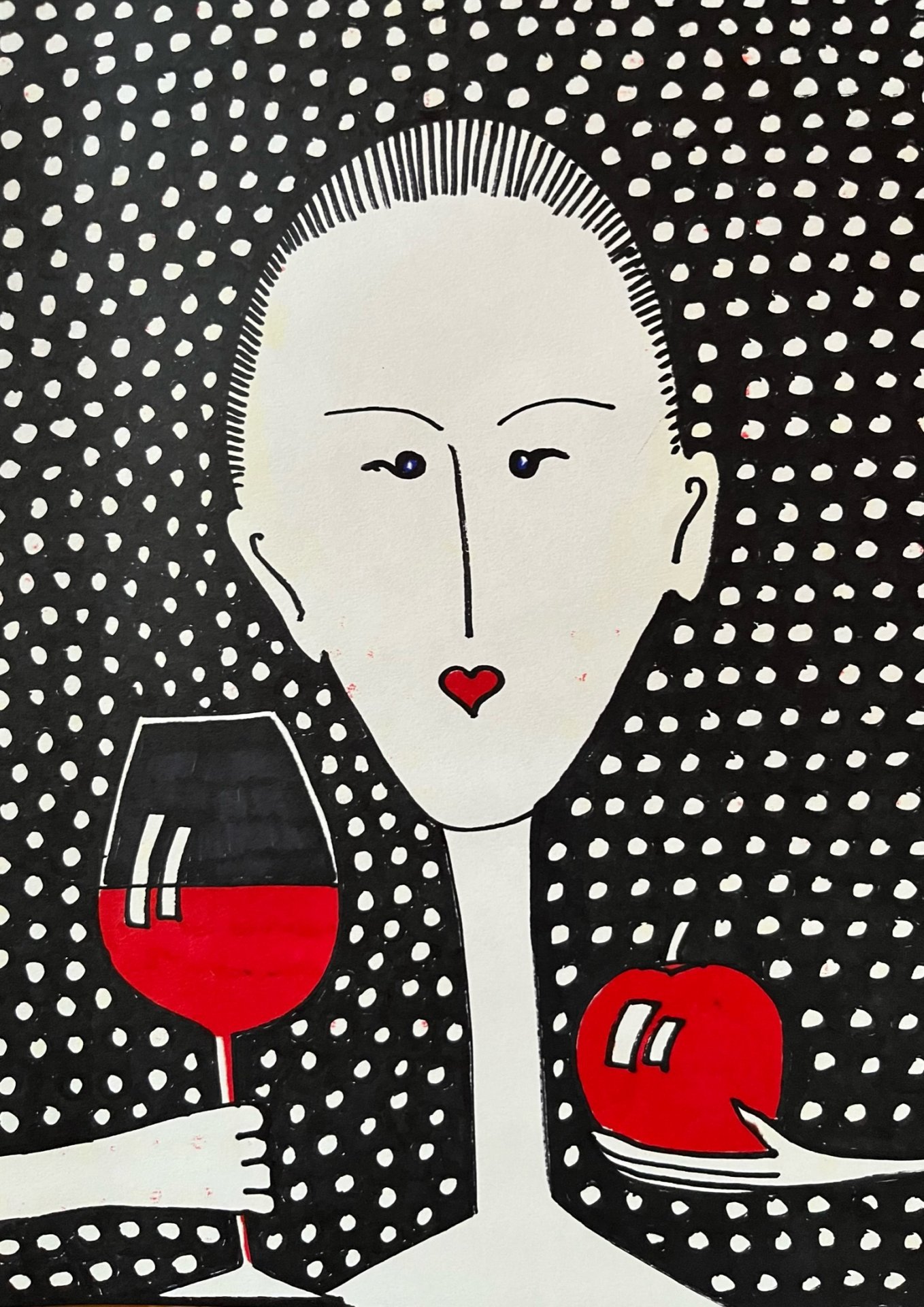 Japanese - Apple or wine Painting by Ira Kub