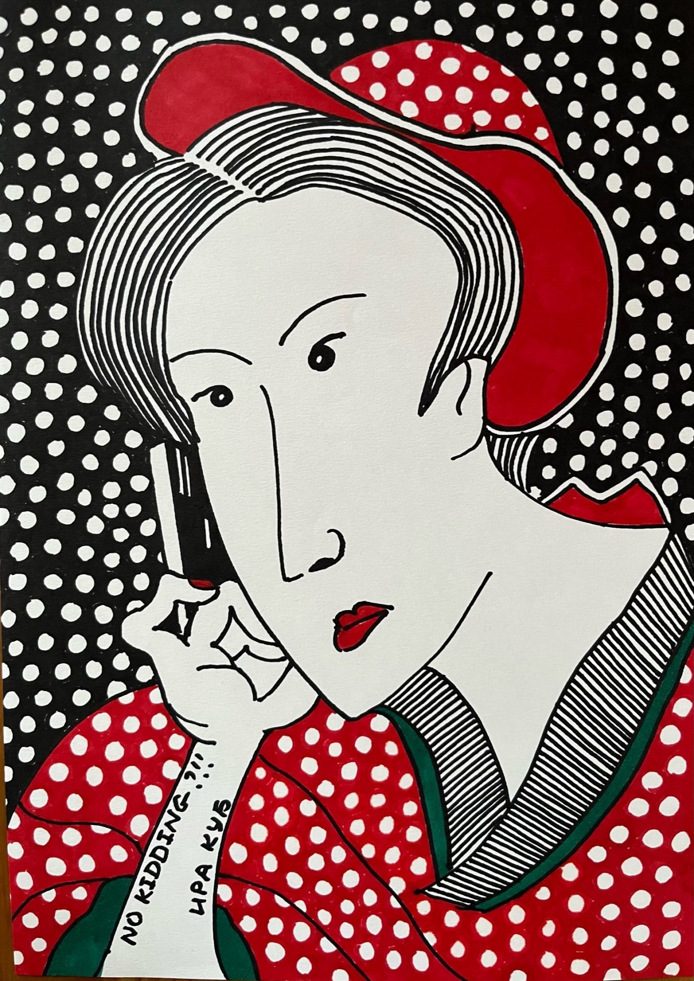 Japanese - No joke Drawing - Ira Kub - Jose Art Gallery