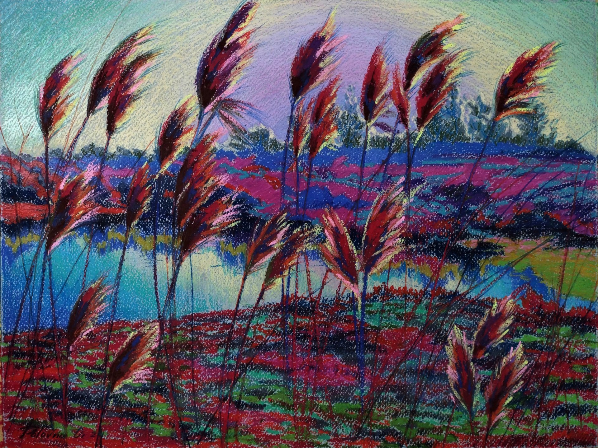 Reed Painting by Olena Polovna - Jose Art Gallery