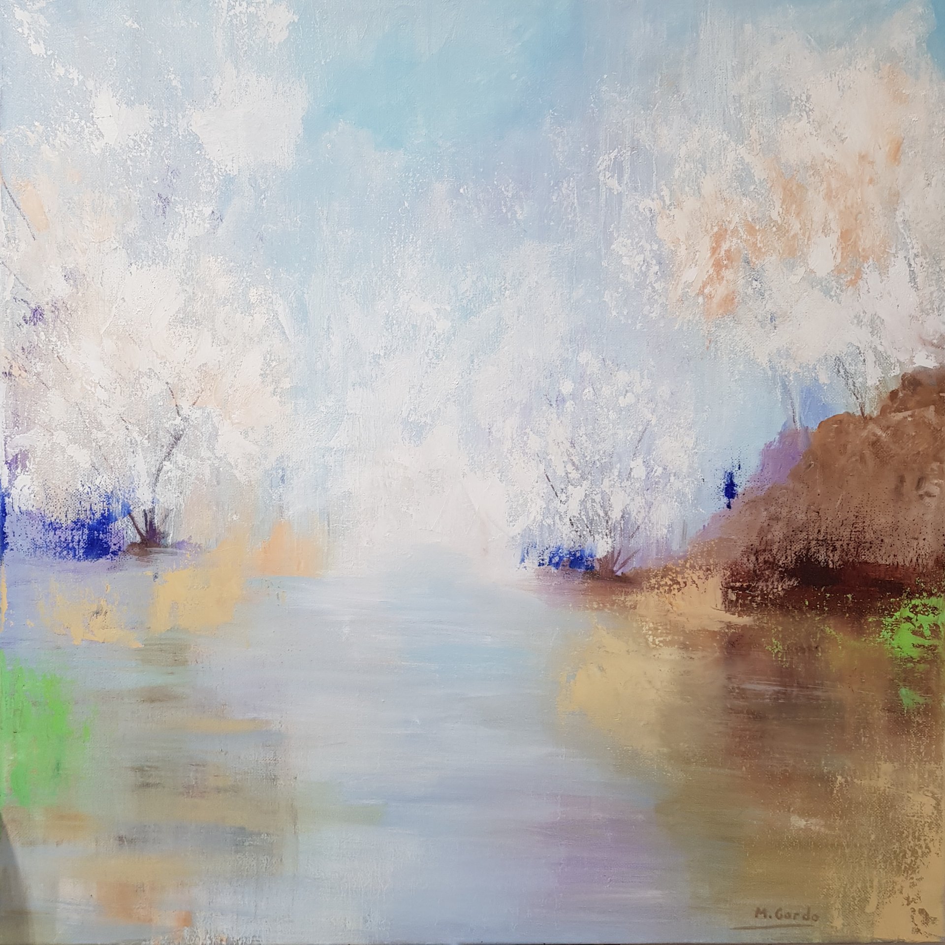 Blue Reflections: Nature and Magic Painting by Mercedes Gordo