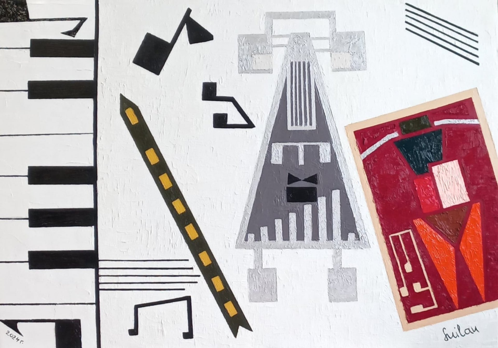 Happy genius... Painting by Milan Djurdjevich