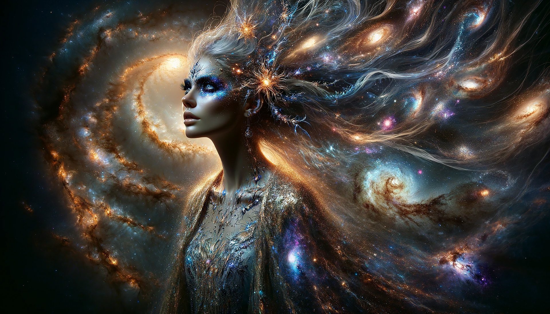 Diosa del espacio: Divinidad cósmica Arte digital - Praphul Garg