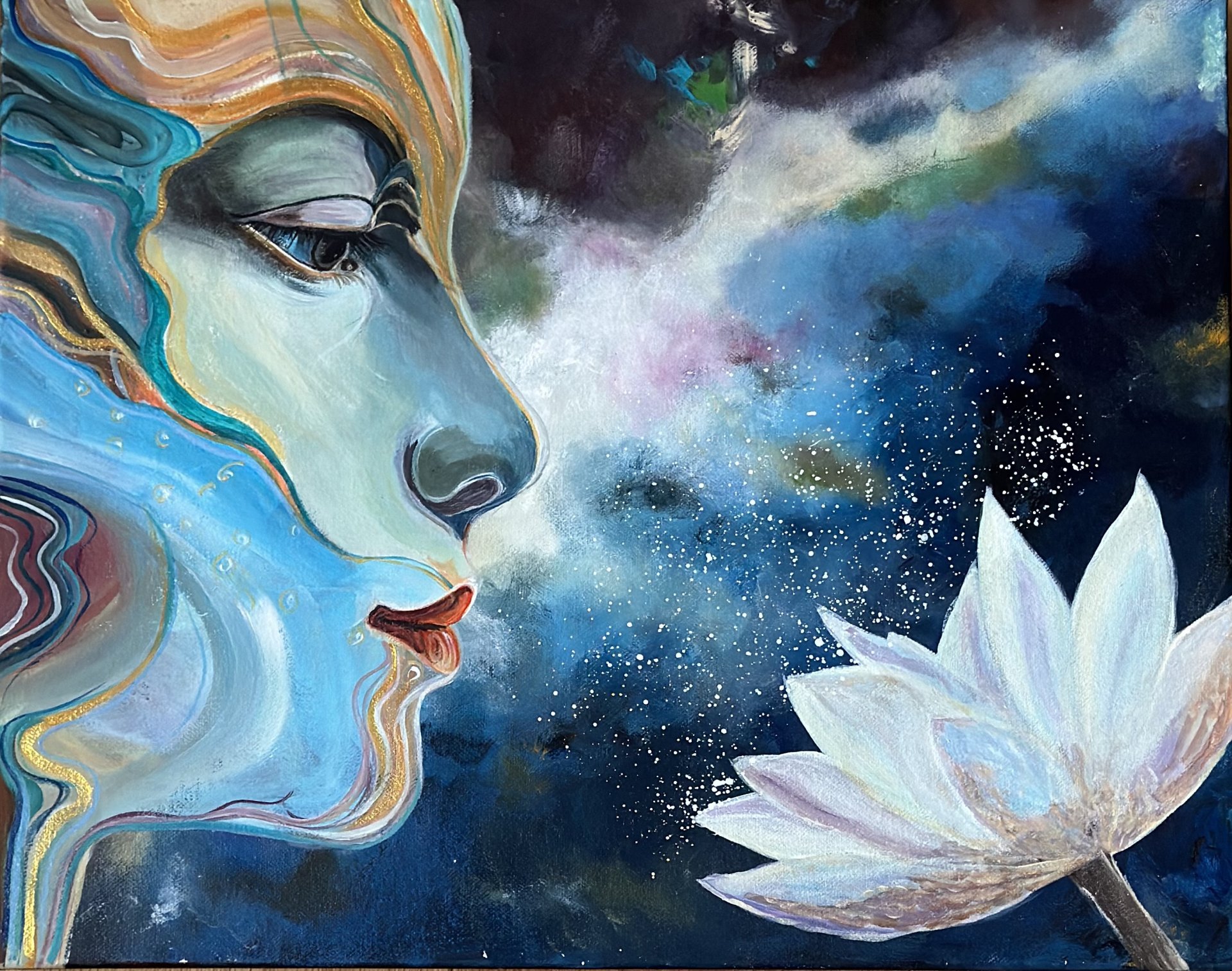 Face of the universe Painting by Larisa Robins